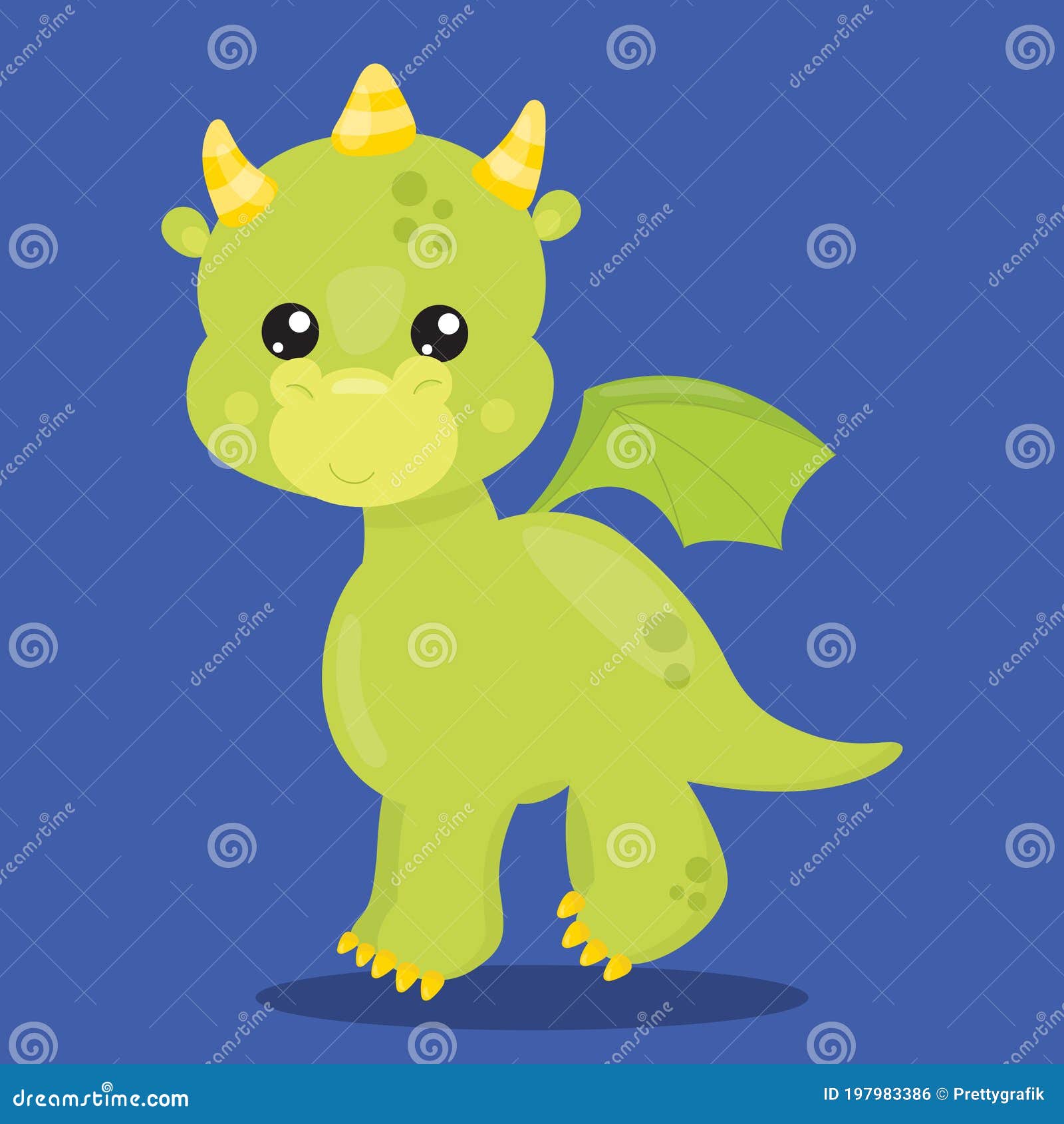 CUTE DRAGONS BLUE 03 stock vector. Illustration of dragons - 197983386