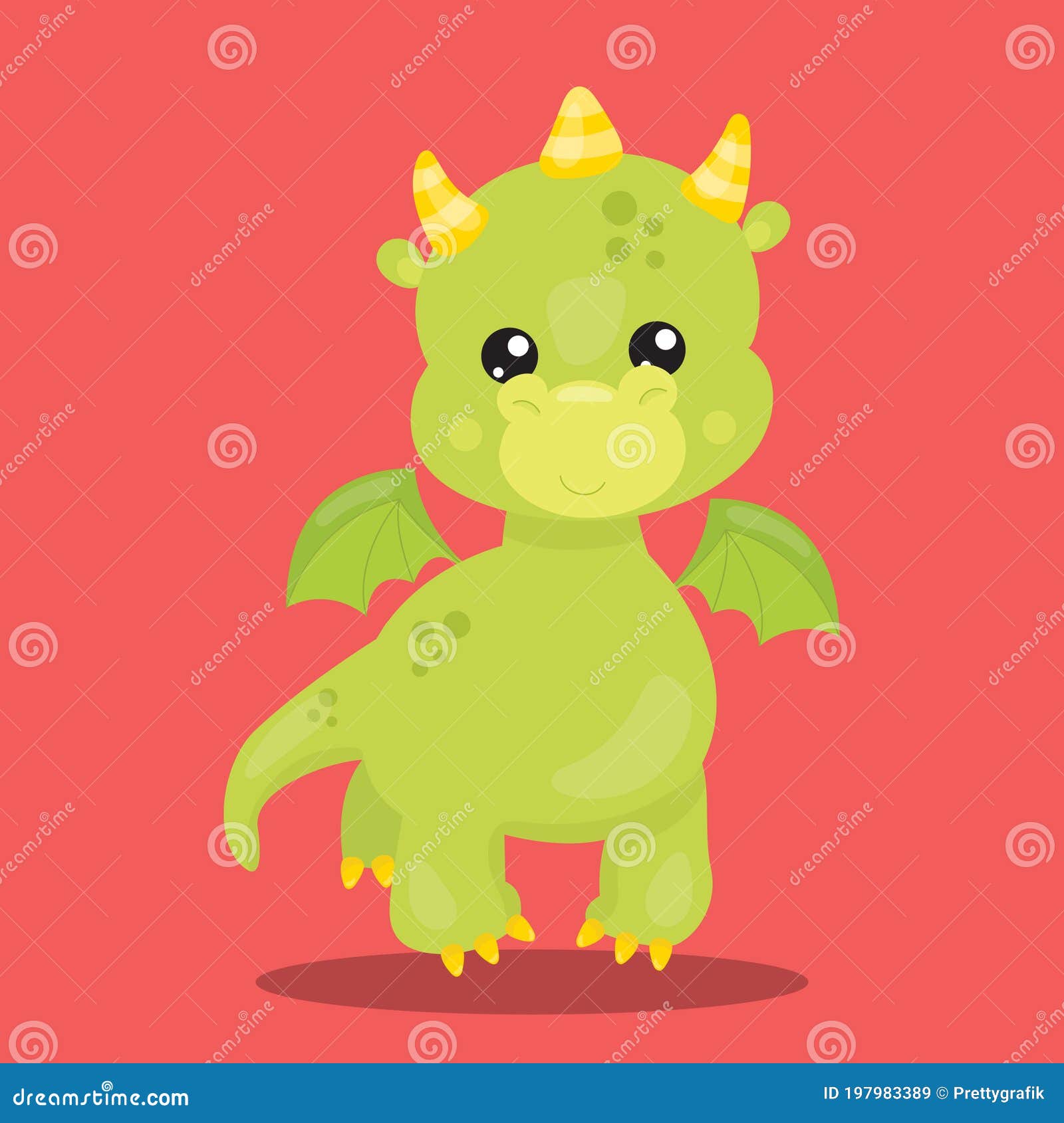 CUTE DRAGONS RED 01 Cartoon Vector | CartoonDealer.com #197983389