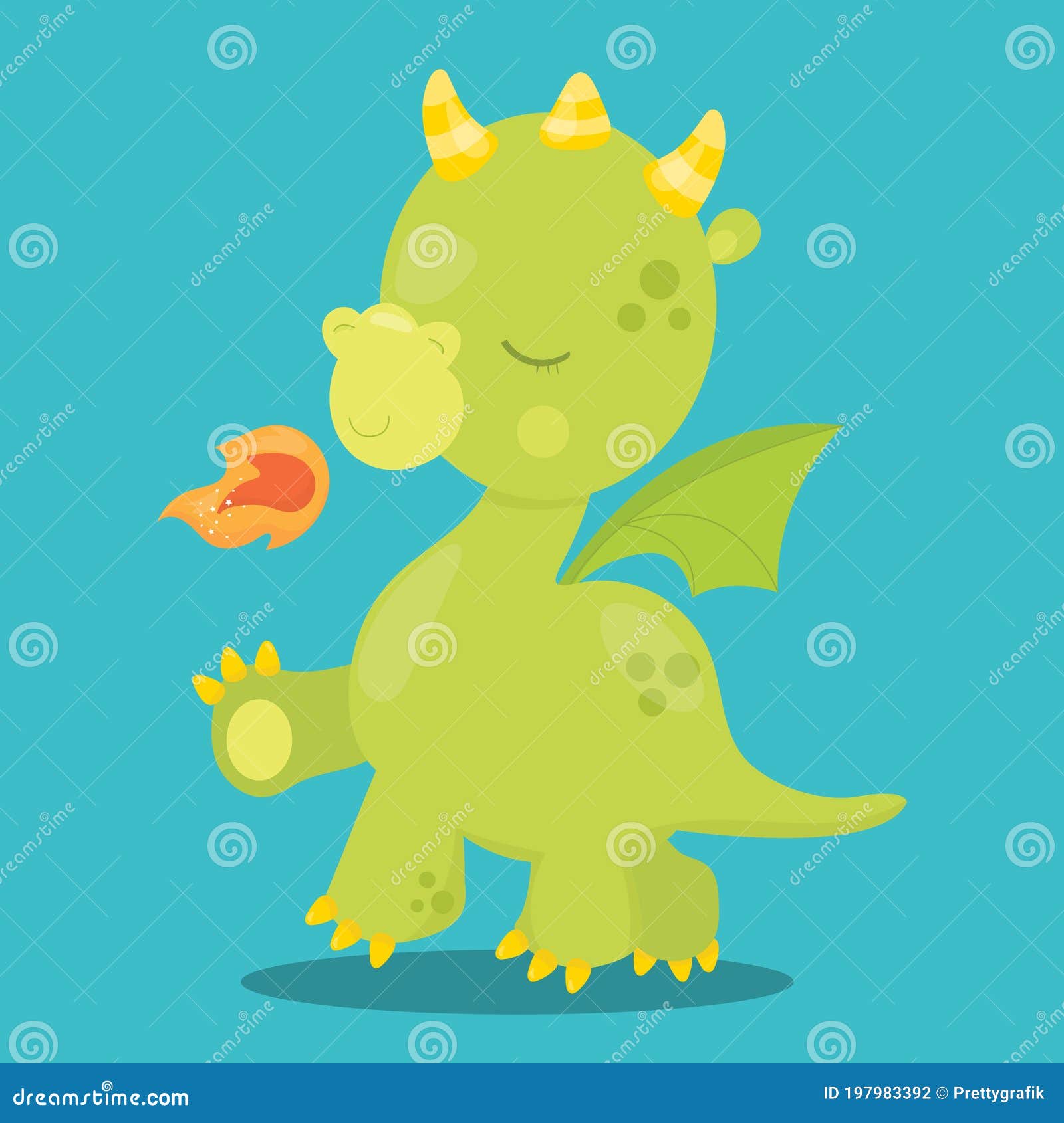 CUTE DRAGONS RED 01 Cartoon Vector | CartoonDealer.com #197983389