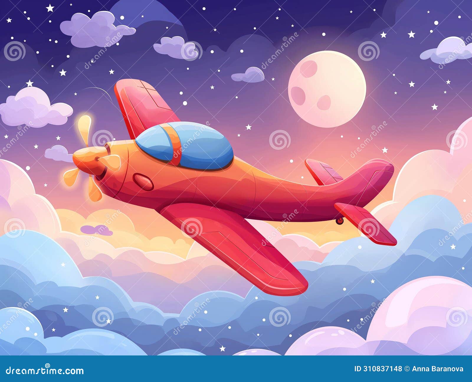 Cute Drawing Plane in the Sky Stock Photo - Image of aerospace ...
