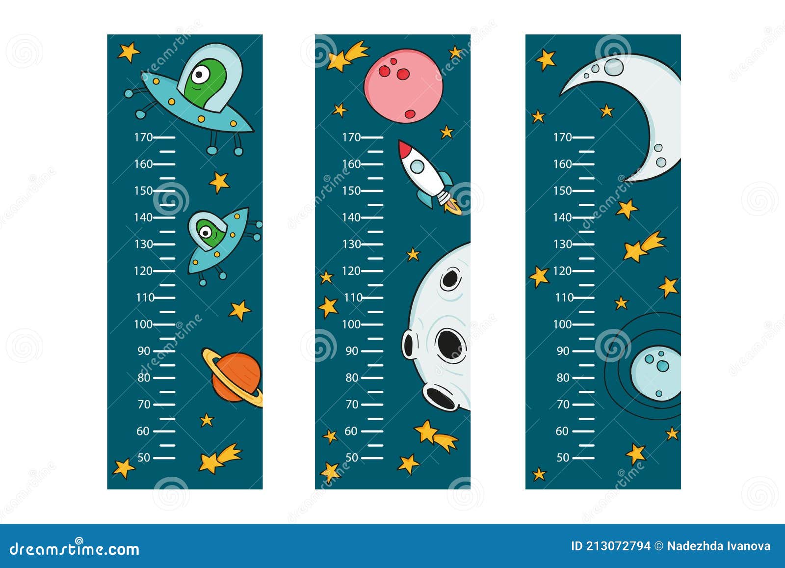 Cute Drawn Height Meters Collection Illustrated Vector Illustration ...