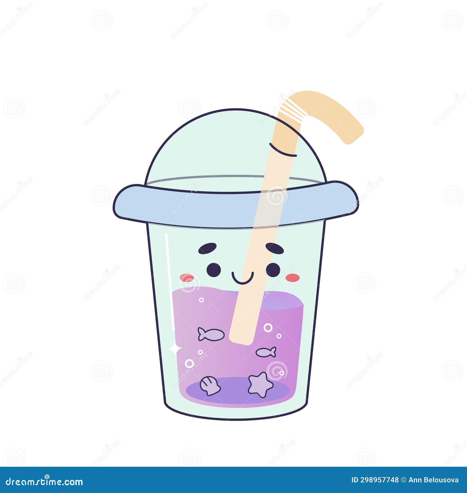 Cute Drink in a Glass, Character, Cocktail with Bottle Stock Vector ...