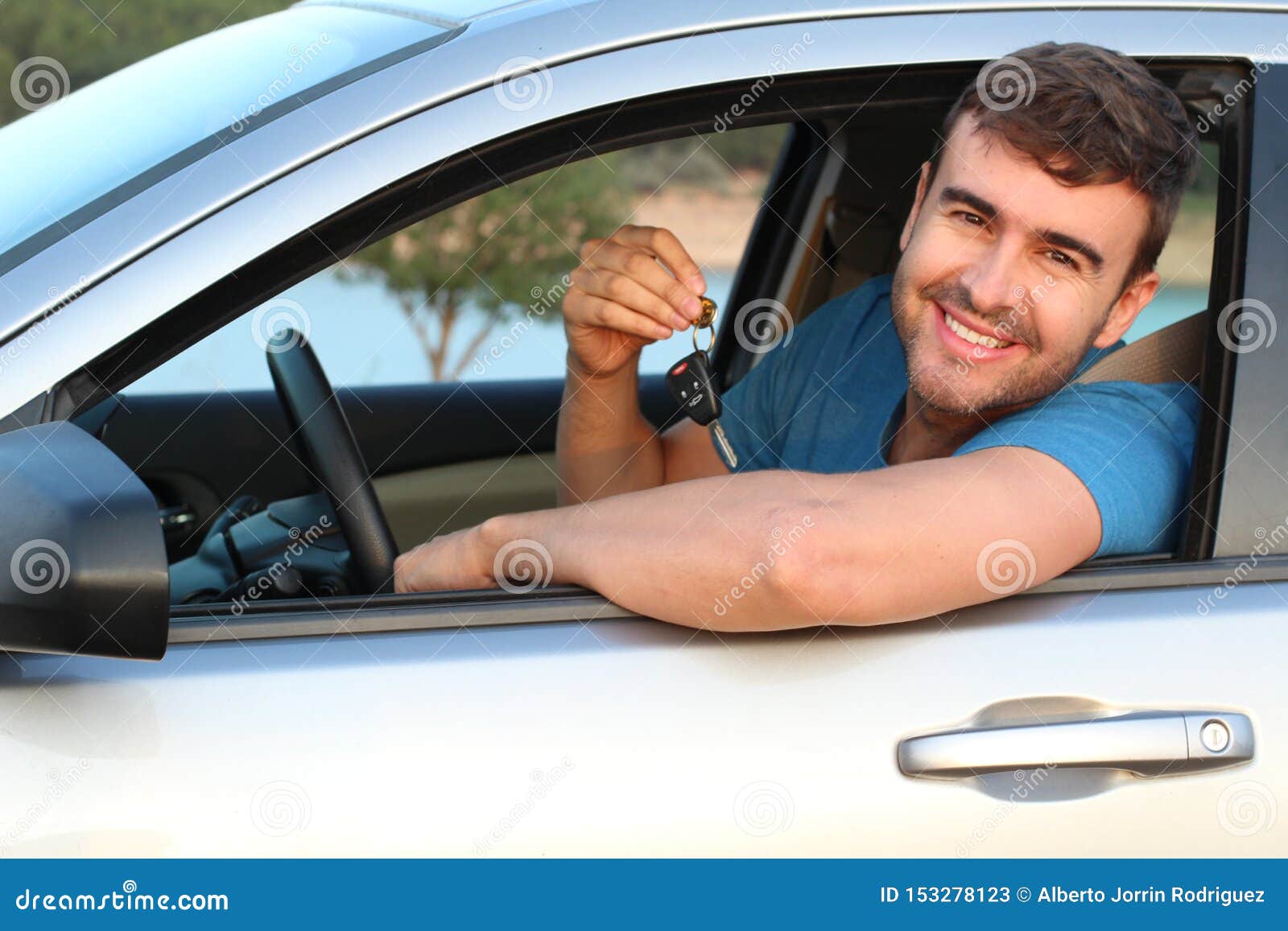 Cute Driver Holding Car Keys Stock Image - Image of looking, keys ...