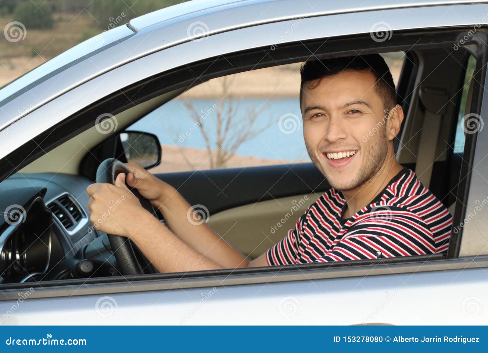 Cute Driver Looking at Camera Stock Photo - Image of hispanic, looking ...