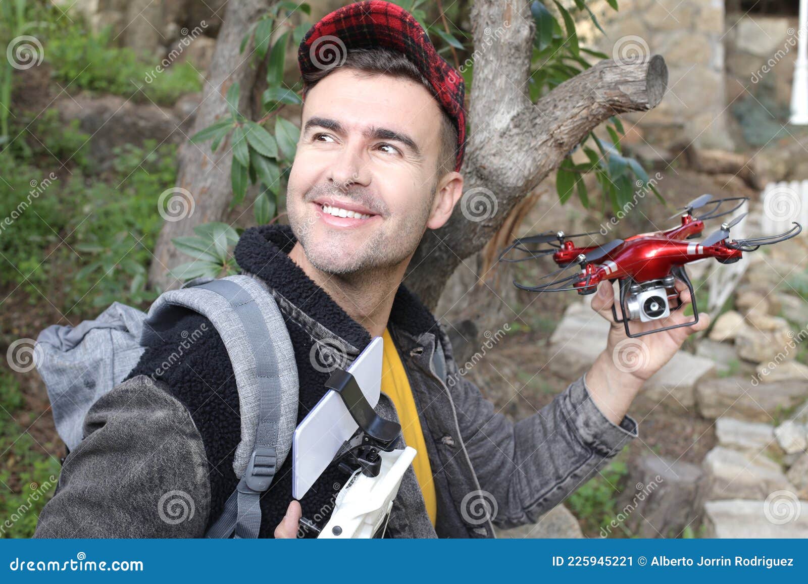 Cute Drone Operator in Nature Stock Image - Image of people, operating ...