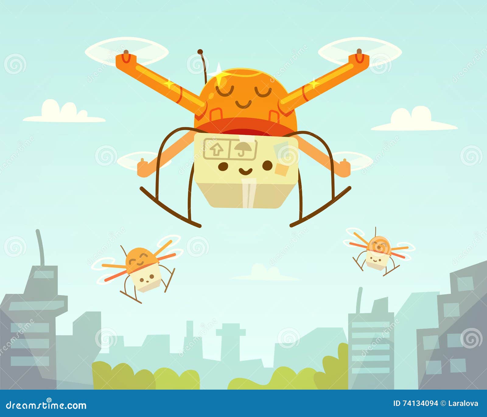 Cute Drone On Wheels Navigating Server Room, Realistic Technology ...