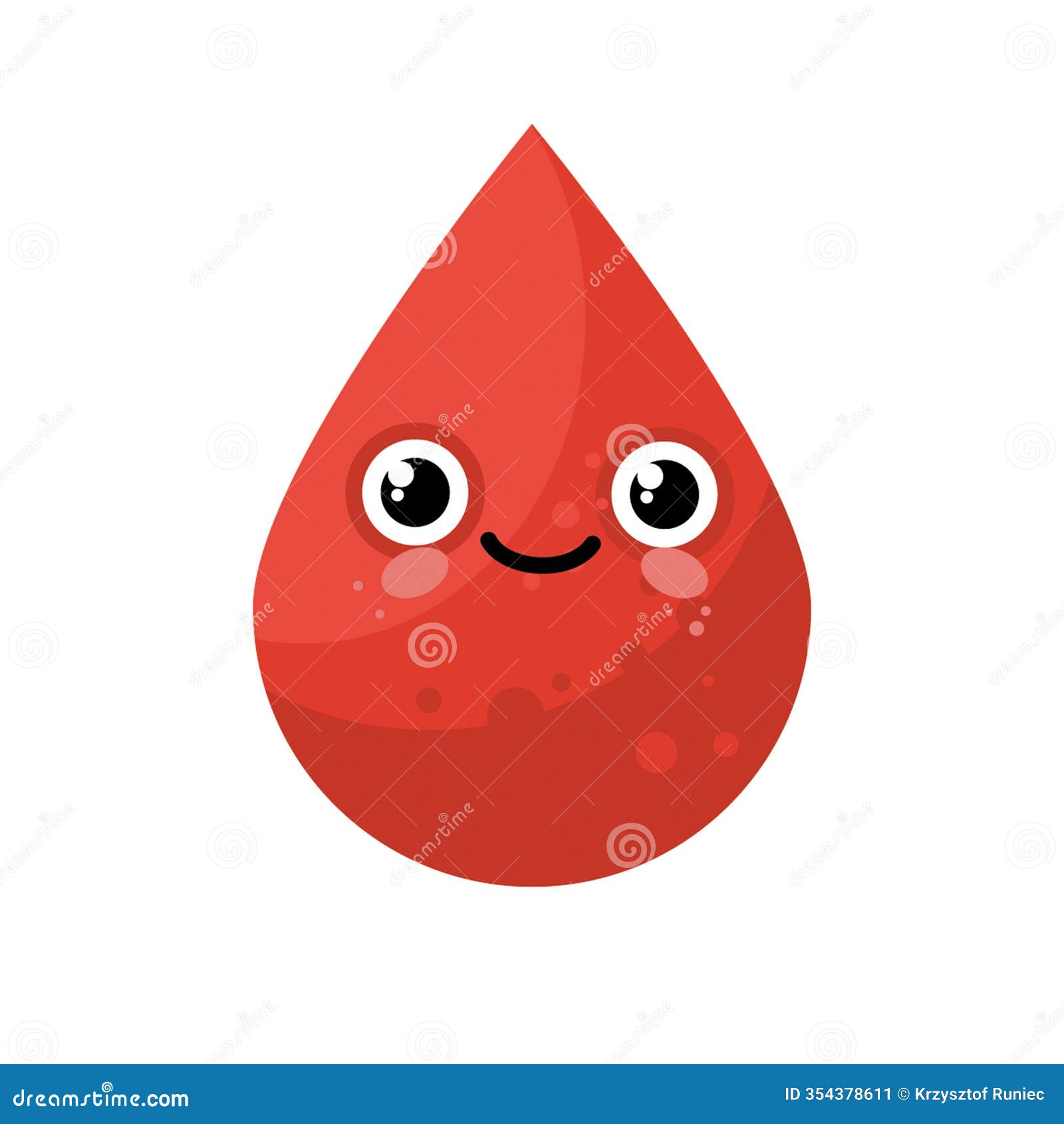 Cute drop of blood stock vector. Illustration of cartoon - 354378611