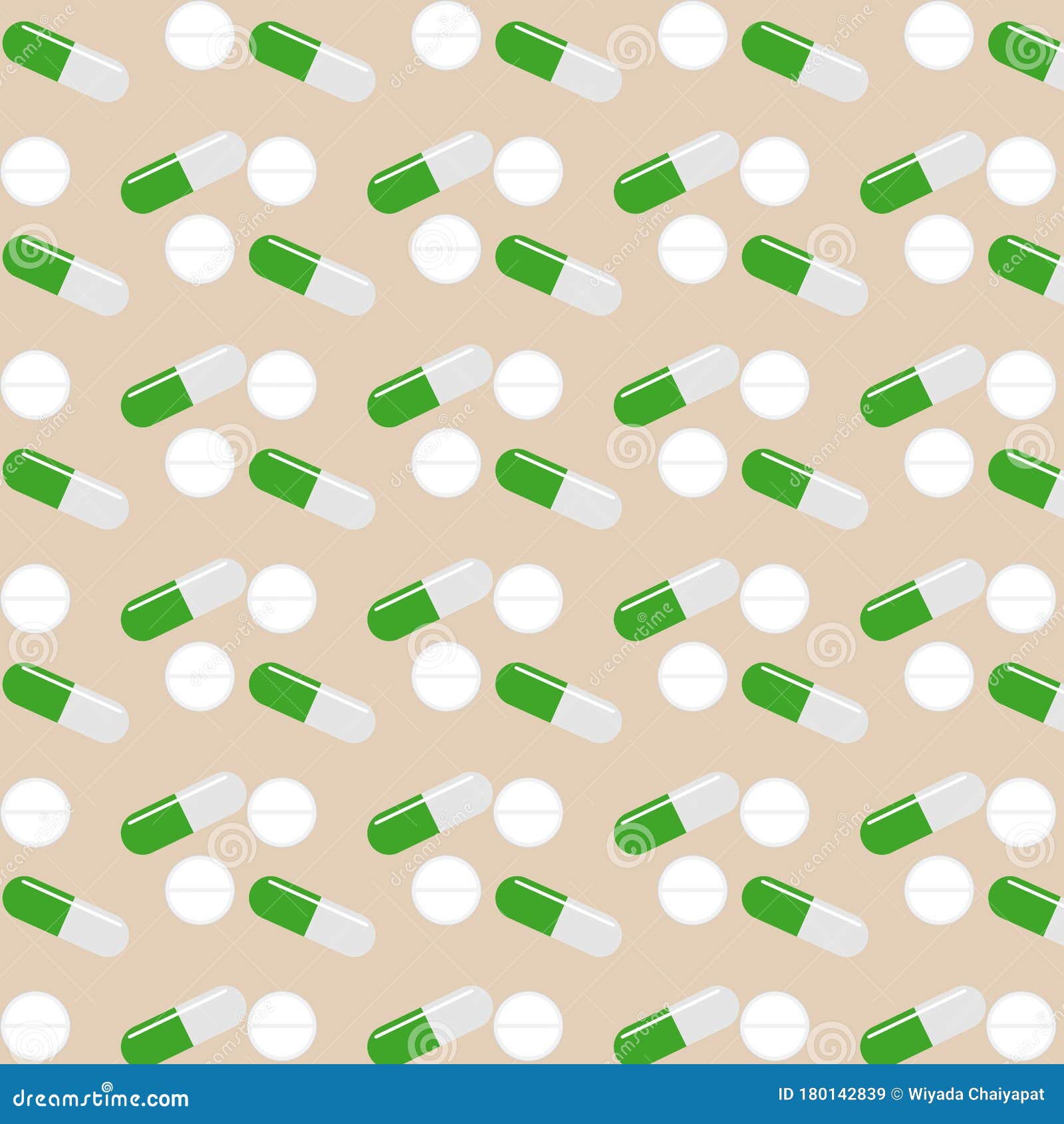Cute Drug Pattern on White Background Stock Illustration - Illustration ...