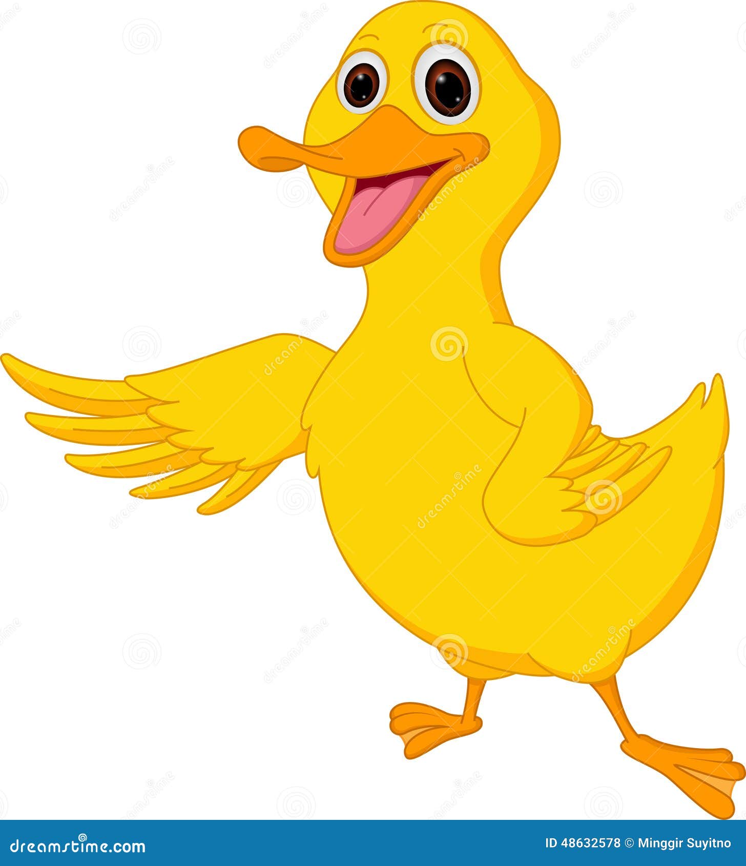 Cute duck cartoon waving stock vector. Illustration of yellow - 48632578
