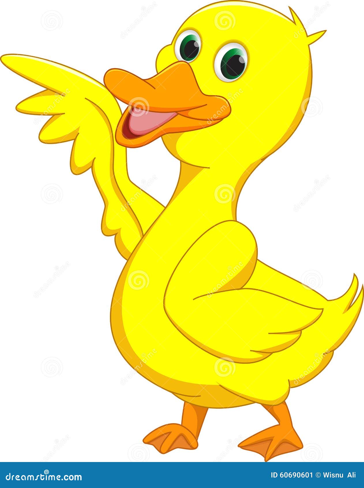 Cute duck cartoon waving stock vector. Illustration of close - 60690601