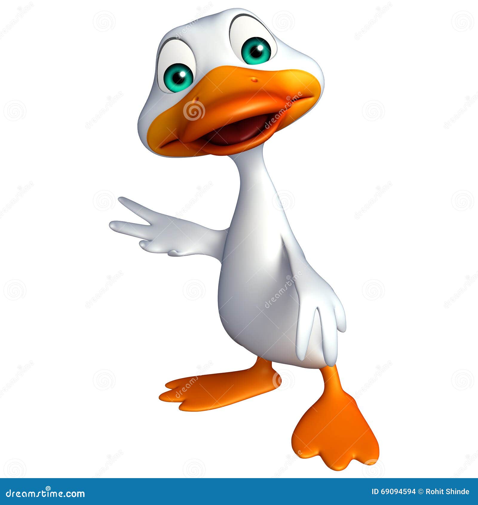 Cute Duck Funny Cartoon Character Stock Illustration - Illustration of ...