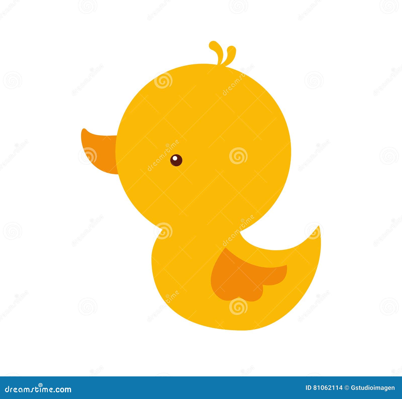 Cute duck isolated icon stock vector. Illustration of duckling - 81062114