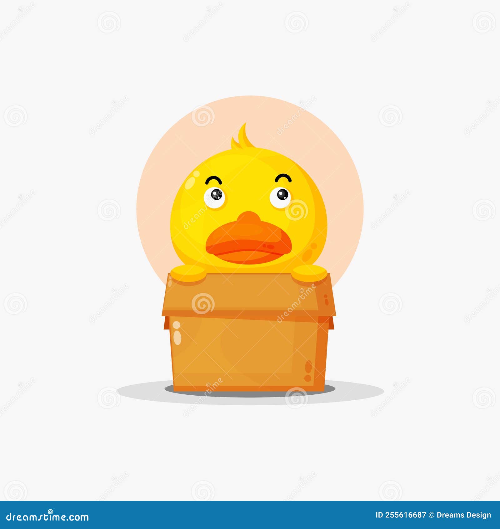Cute Duck Mascot in the Box Stock Vector - Illustration of pyramid ...