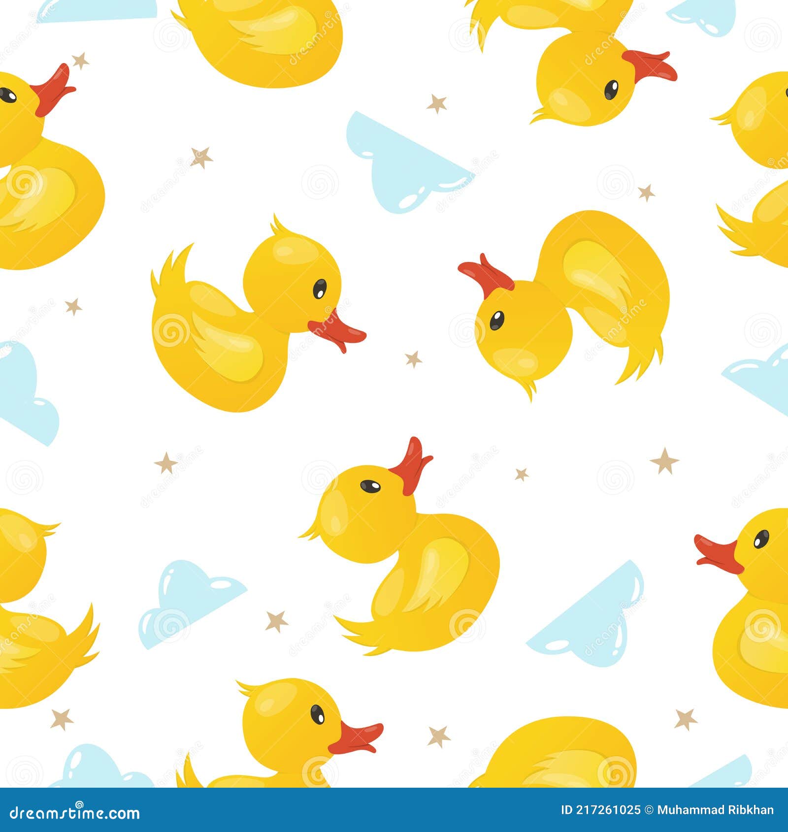 Cute Duck Pattern with Yellow Color for Seamless Pattern Design ...