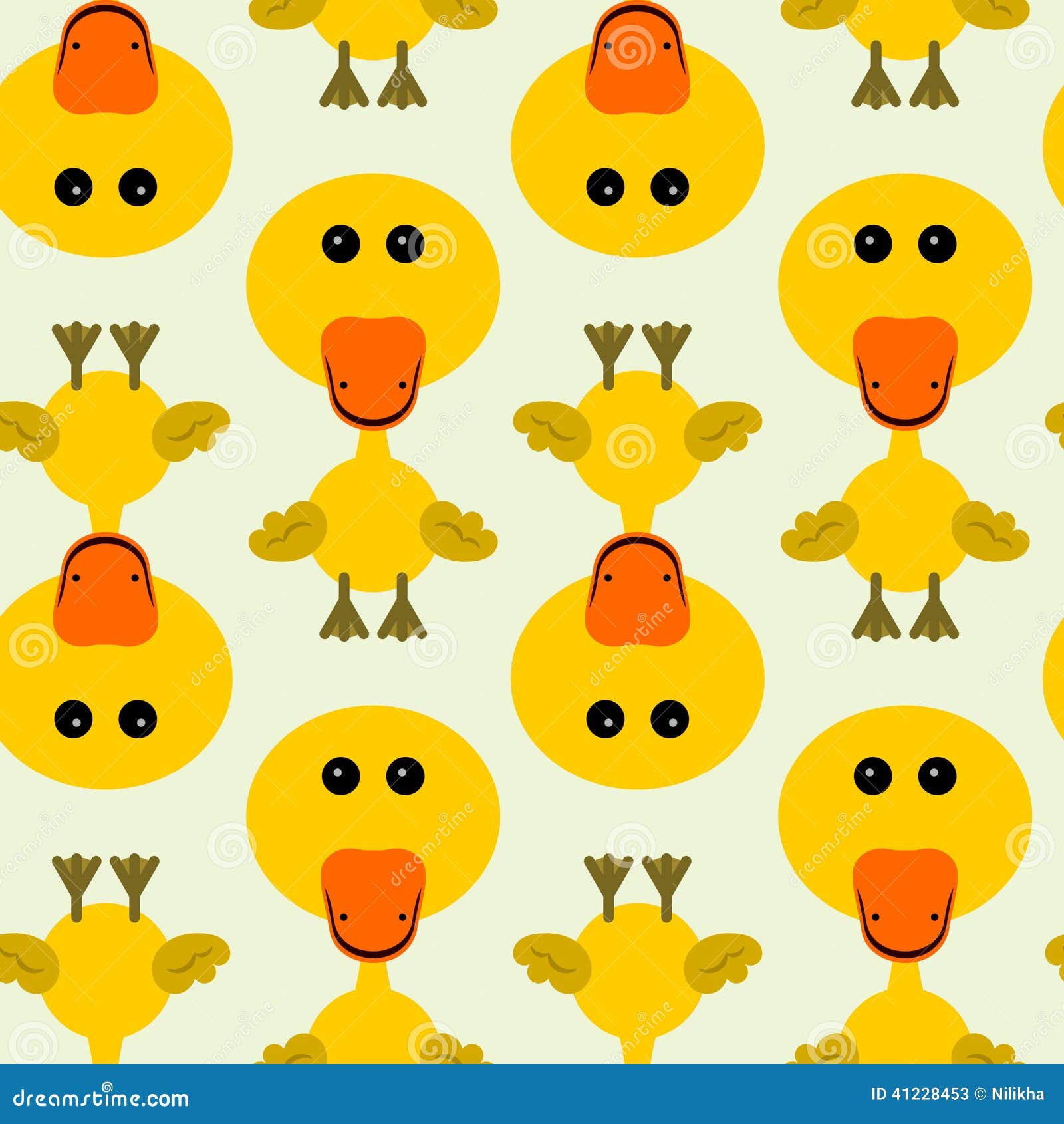 Cute Duck Seamless Background Design Stock Illustration - Illustration ...