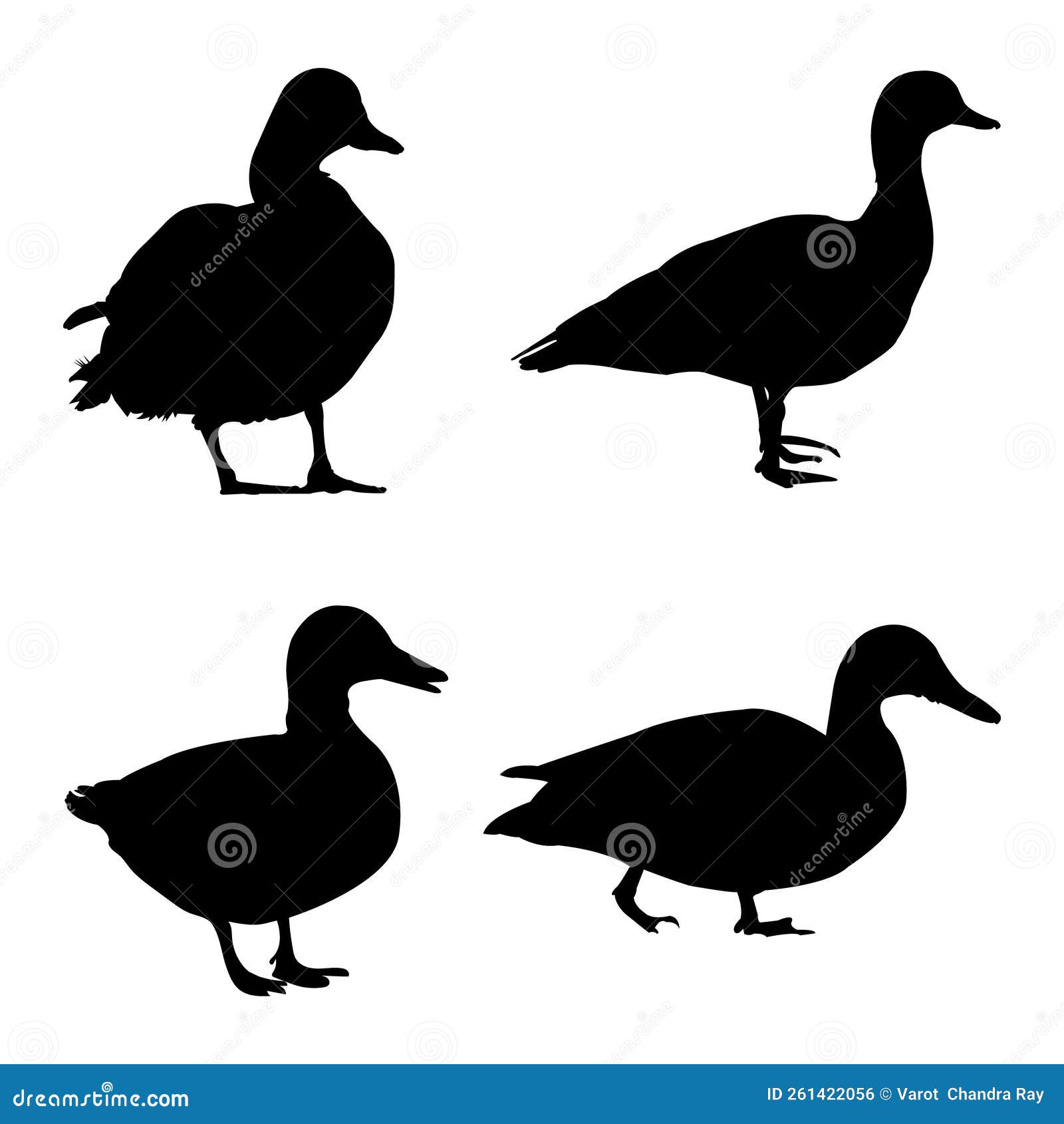 Cute Duck Silhouette Vector Art Design. Stock Vector - Illustration of ...