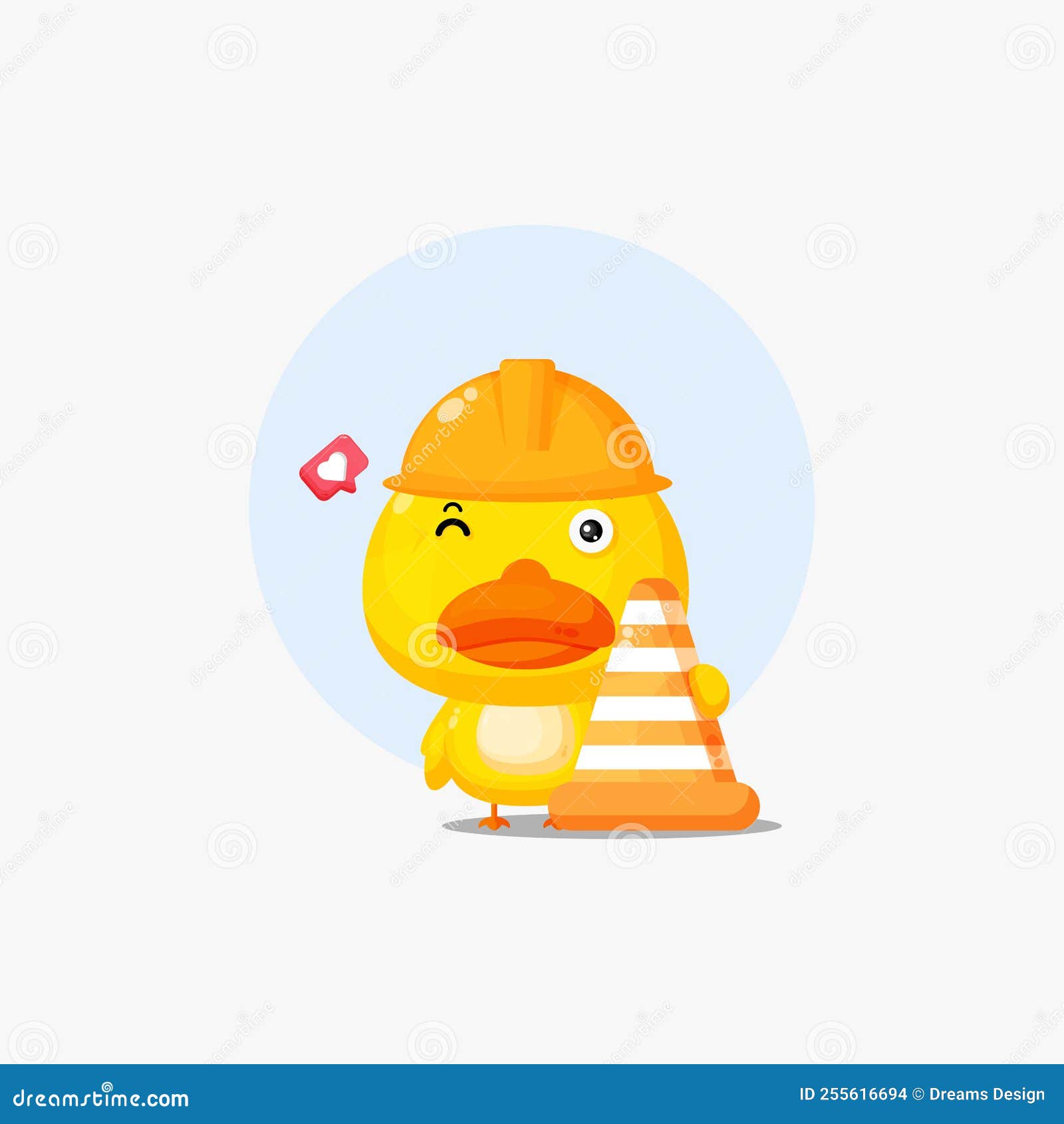 Cute Duck Working in Construction Stock Vector - Illustration of ...