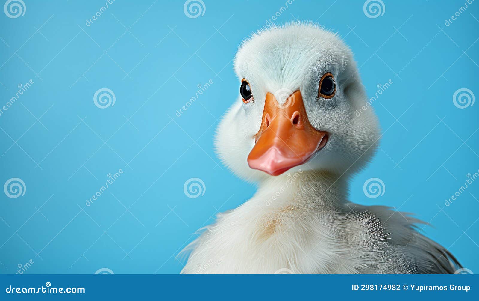 Cute Duckling with Blue Feather Looks at Camera, Adorable Generated by ...