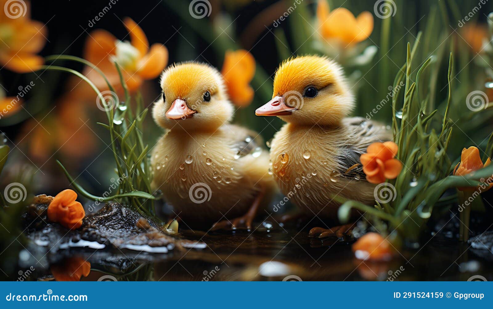 Cute Duckling in the Grass, a Small Young Animal Beauty Generated by AI ...