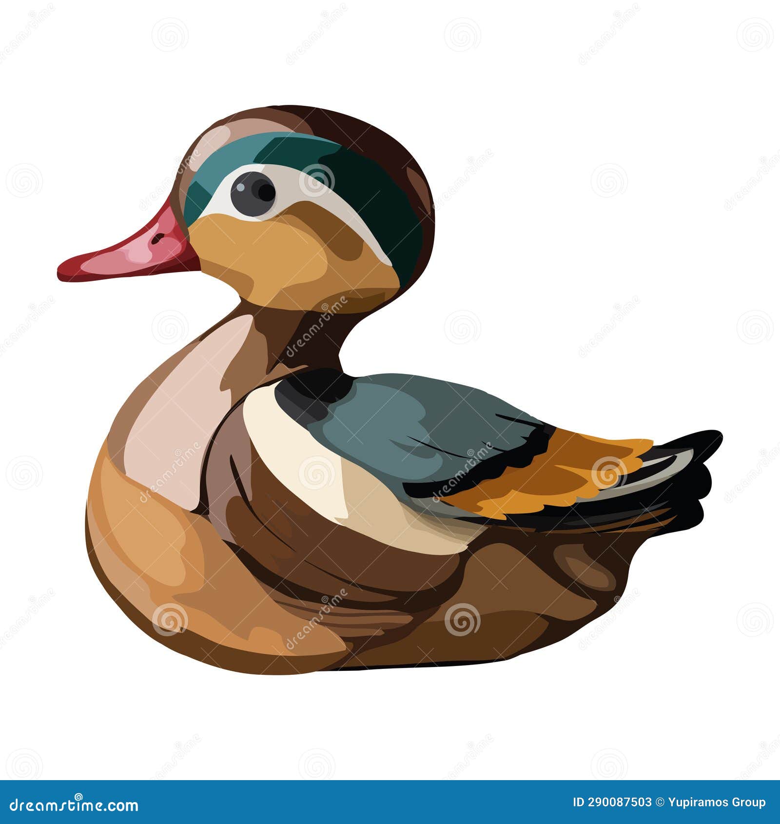 Cute Duckling Quacking in Nature Stock Illustration - Illustration of ...