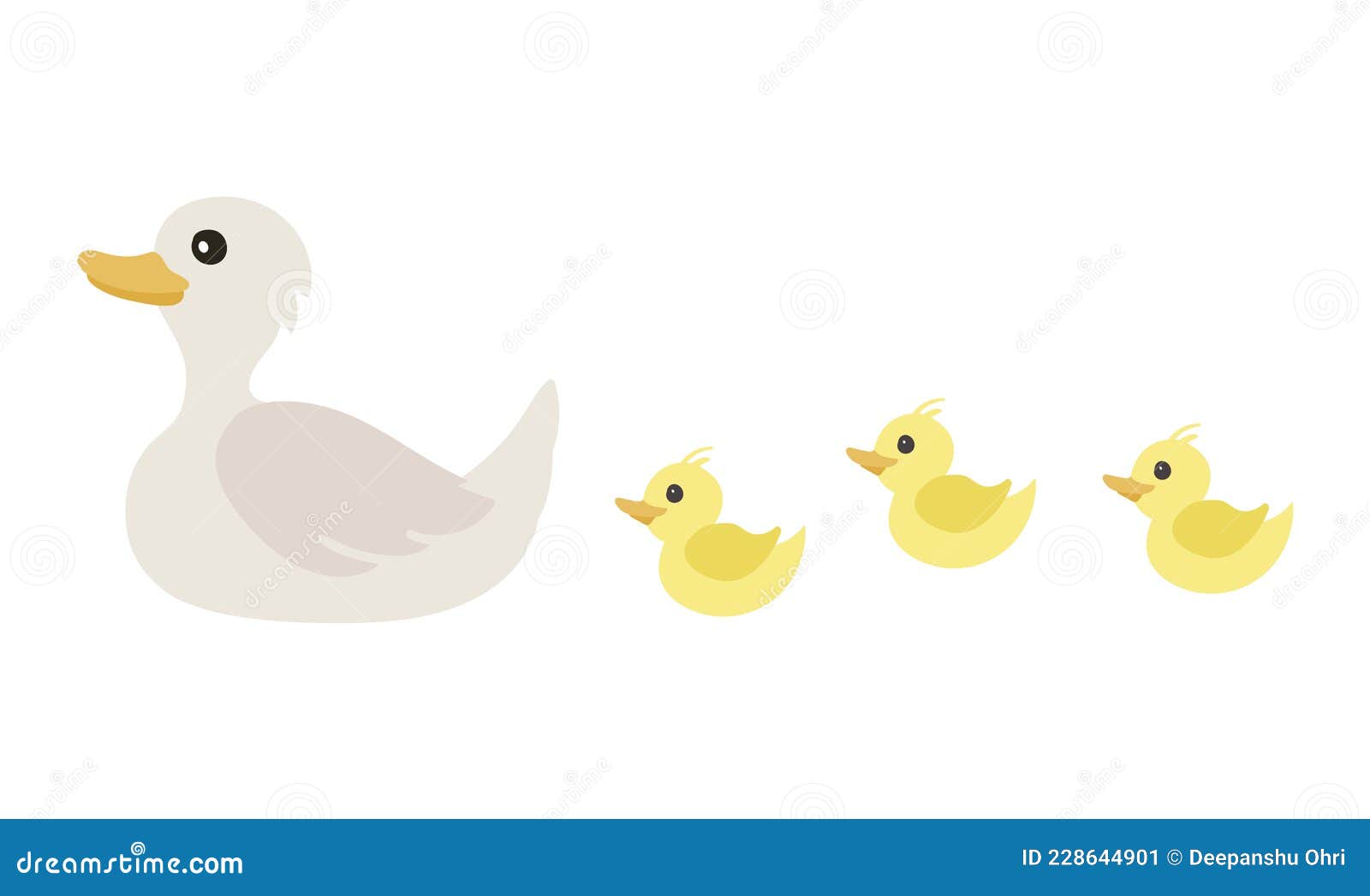 A Mama Duck And Her Seven Ducklings Huddled Together Close Waddling ...