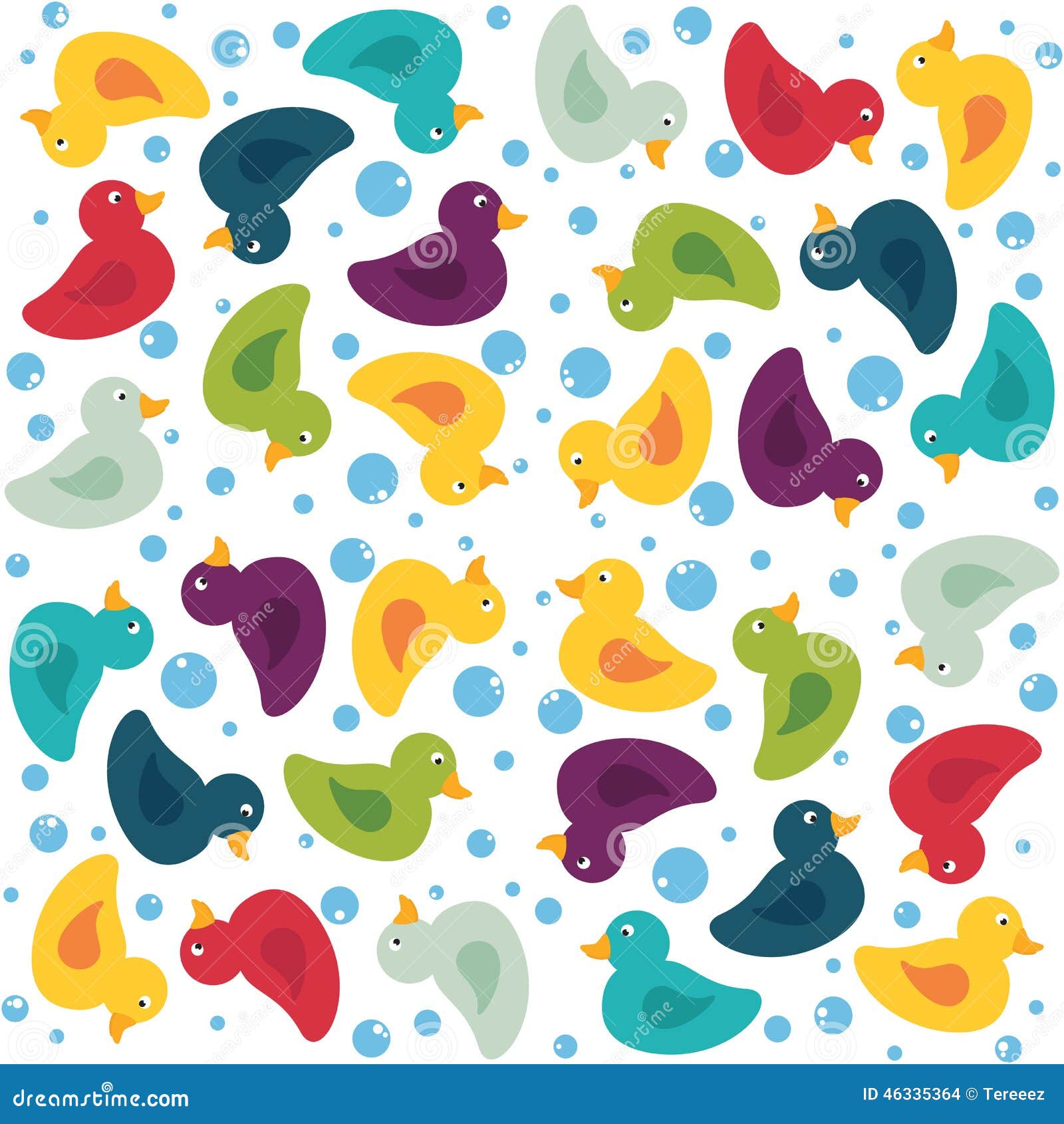 Cute ducks pattern stock illustration. Illustration of yellow - 46335364