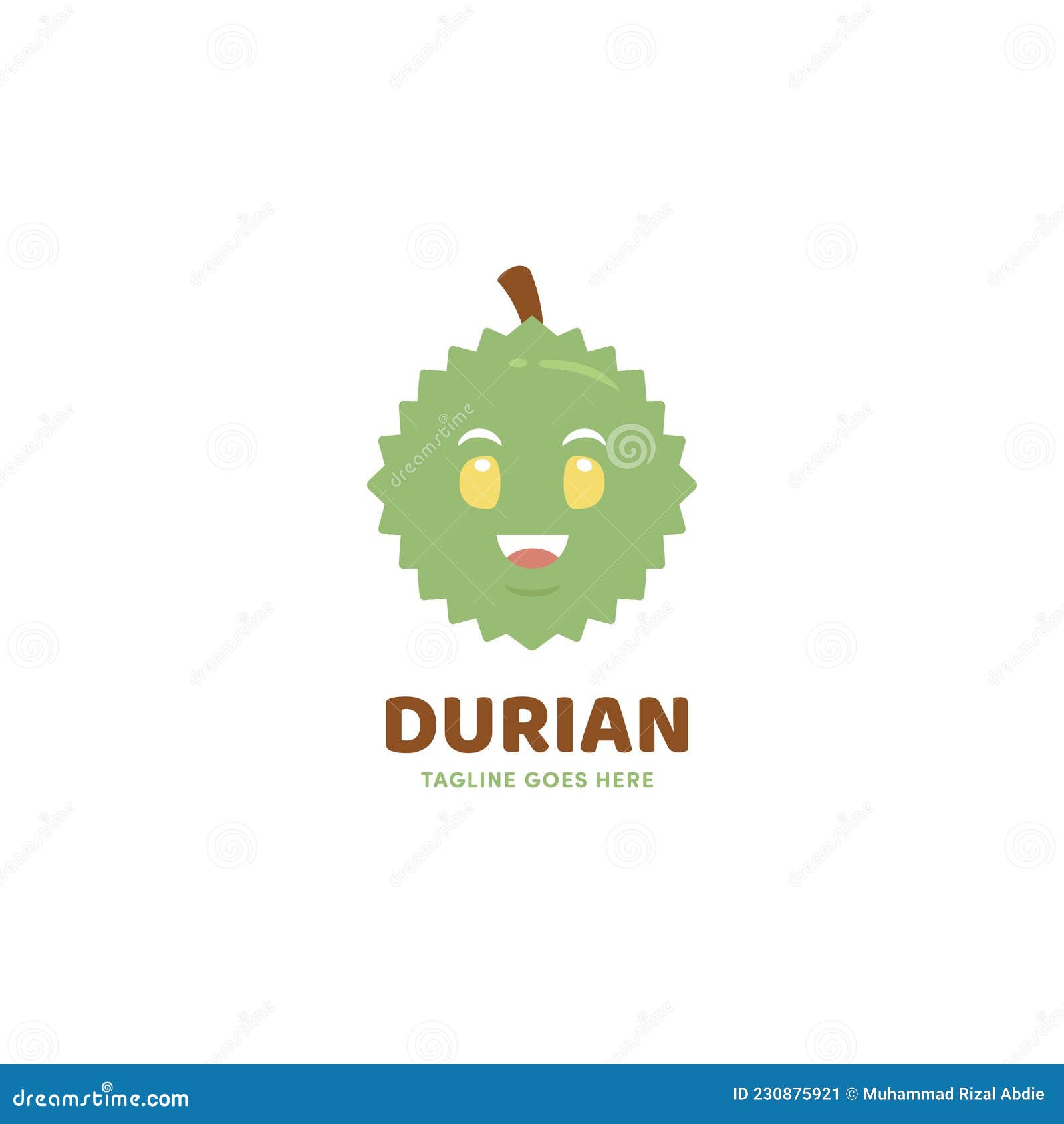 Cute Durian Face Logo Mascot Icon Template Stock Vector - Illustration ...