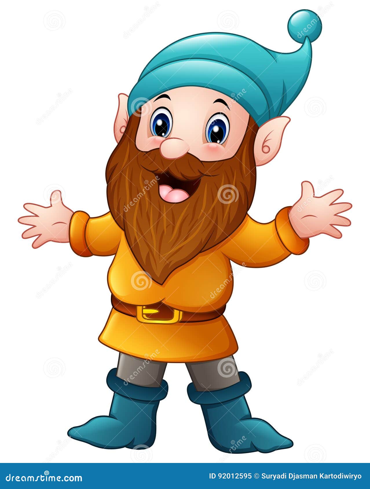 Cute dwarf cartoon stock vector. Illustration of happy - 92012595