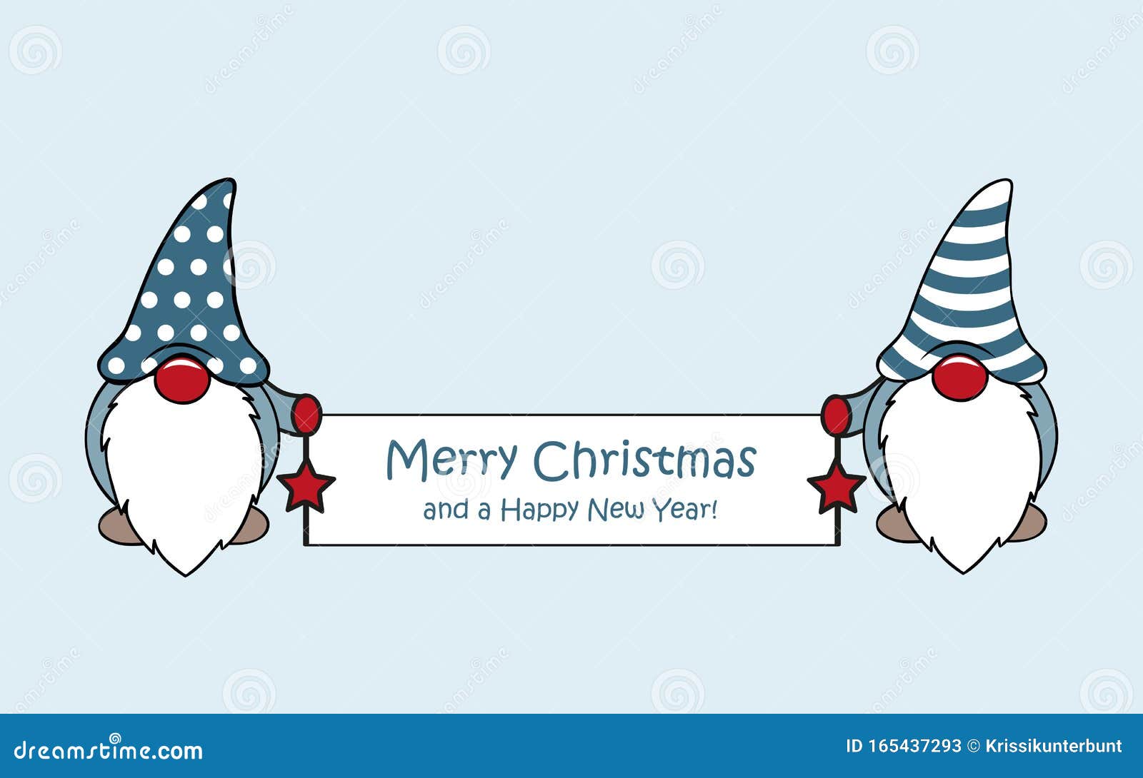 Cute Dwarf with Merry Christmas Greeting Card Stock Vector ...