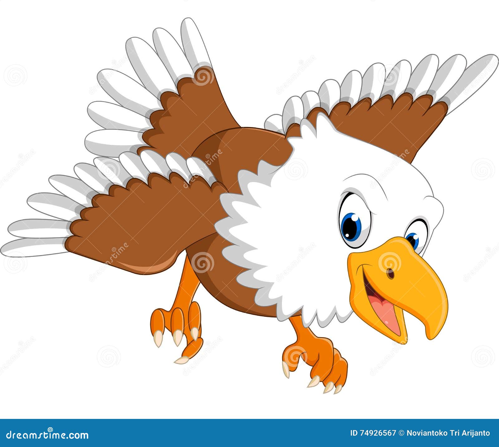 Cute eagle cartoon stock vector. Illustration of cute - 74926567