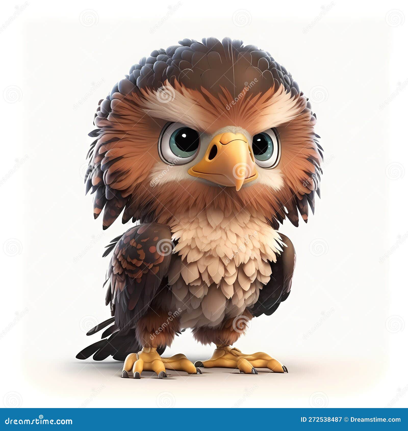 Cute Eagle Cartoon. Generative AI Stock Illustration - Illustration of ...