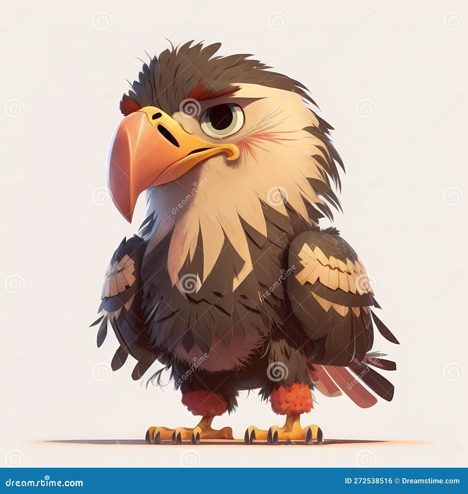 Cute Eagle Cartoon. Generative AI Stock Illustration - Illustration of ...