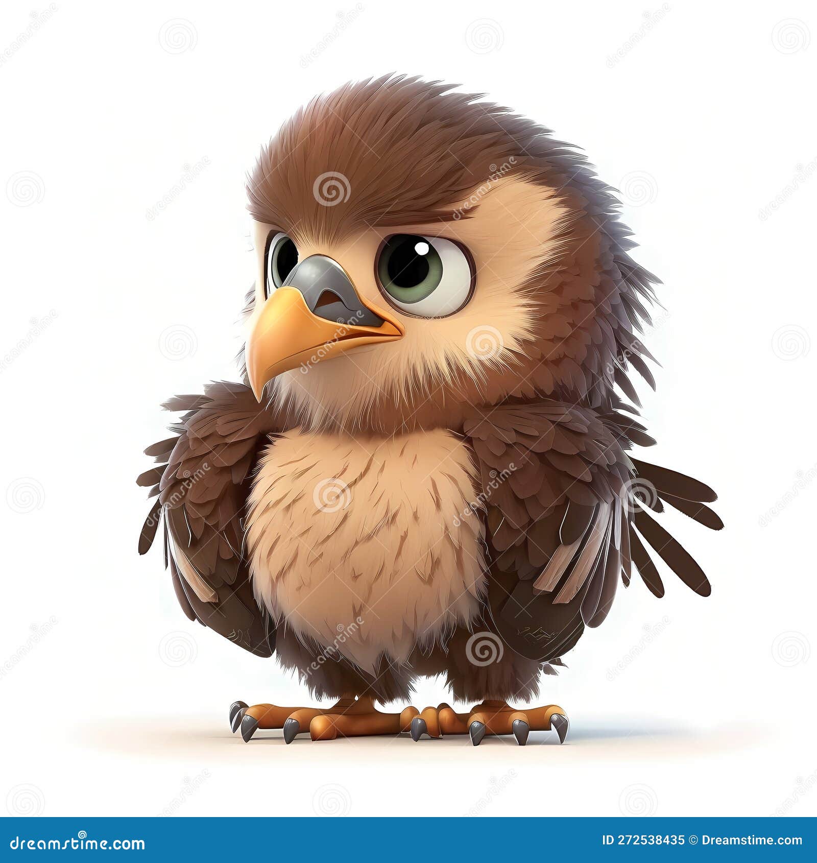 Happy Cute Eagle Cartoon. Generative AI Stock Illustration ...