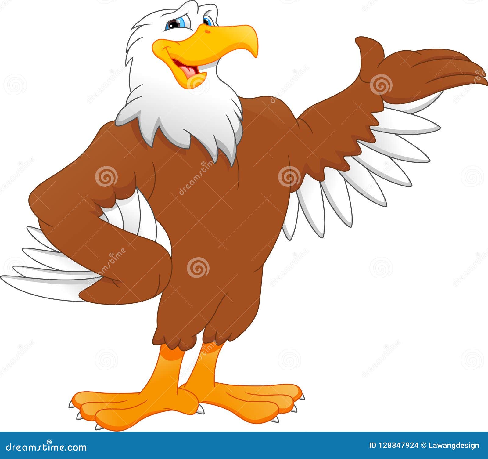 Cute eagle cartoon stock vector. Illustration of icon - 128847924