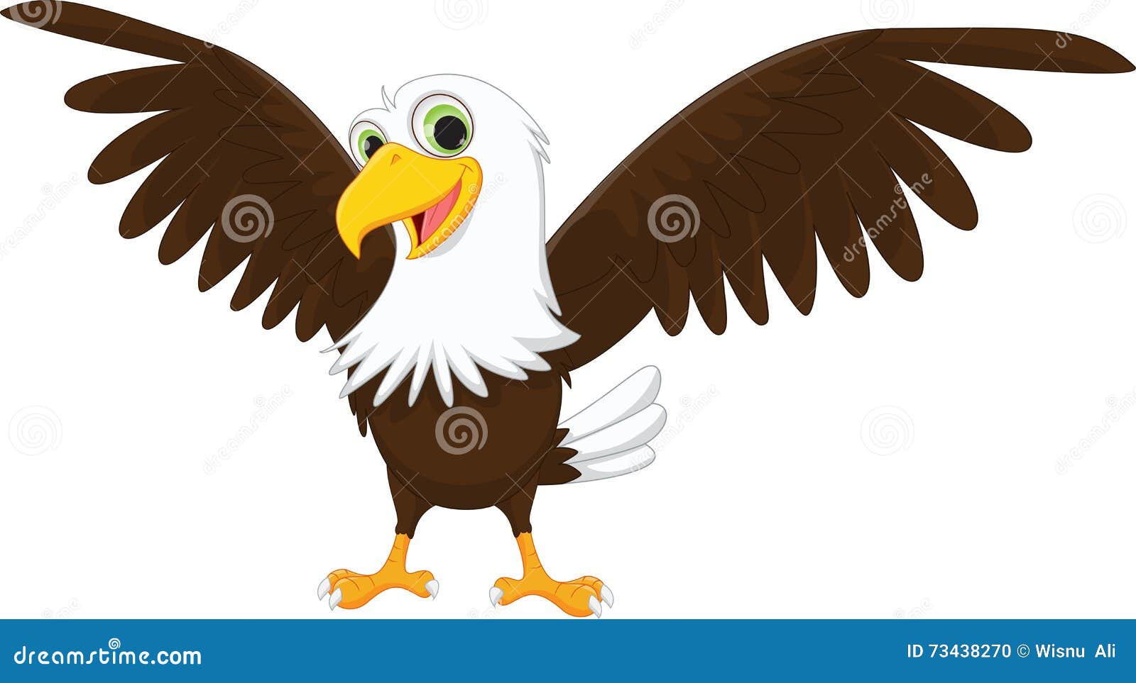 Cute eagle cartoon stock vector. Illustration of icon - 73438270
