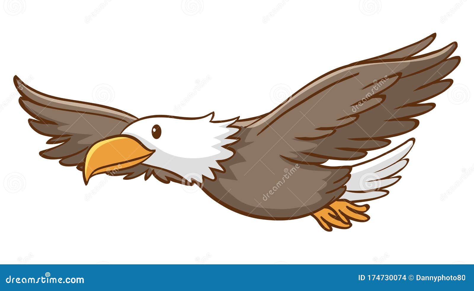 Cute Eagle Flying on White Background Stock Vector - Illustration of ...