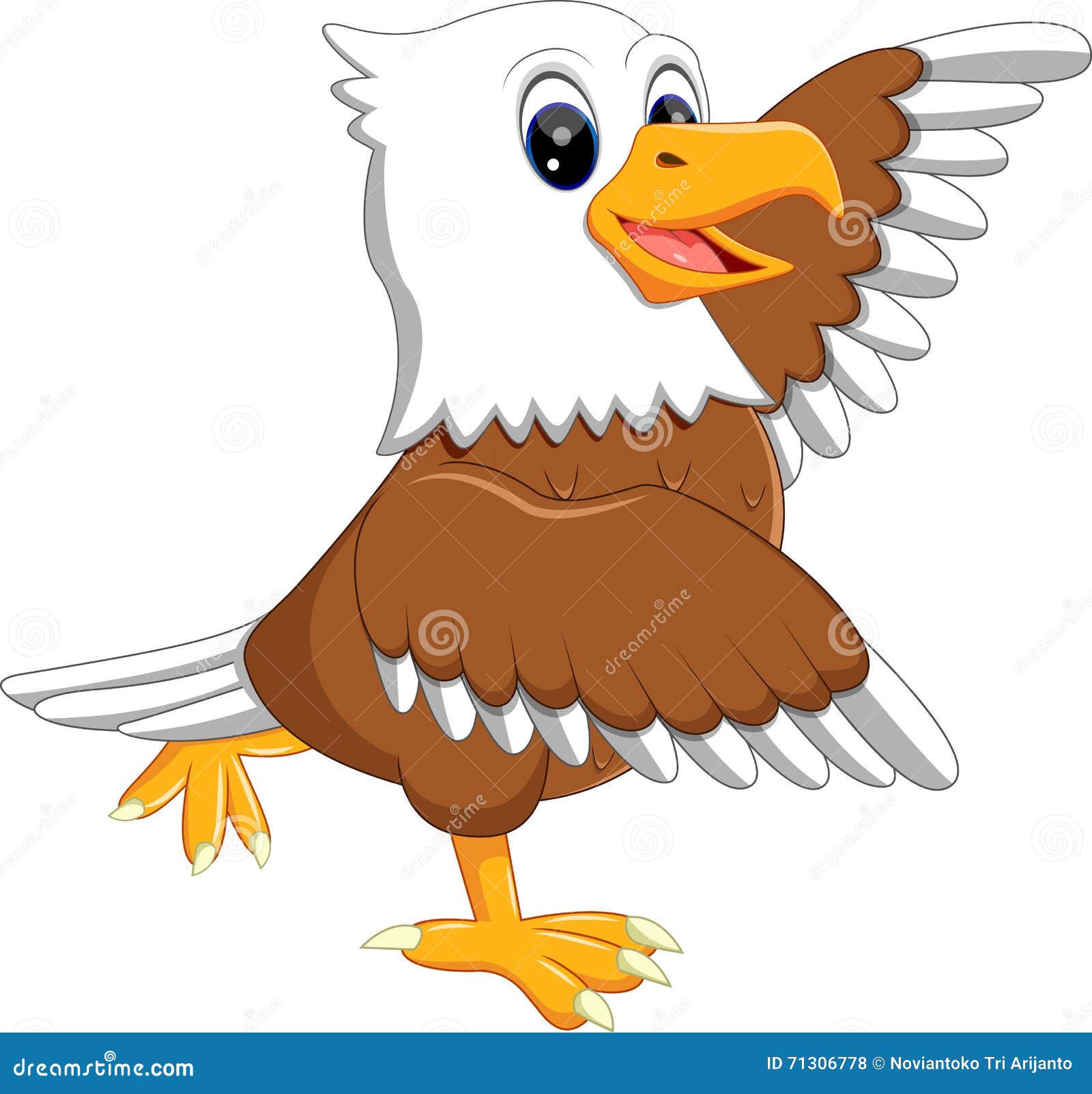 Cute Eagle Flying An Airplane. Funny Pilot Flying On Planes. Cartoon ...