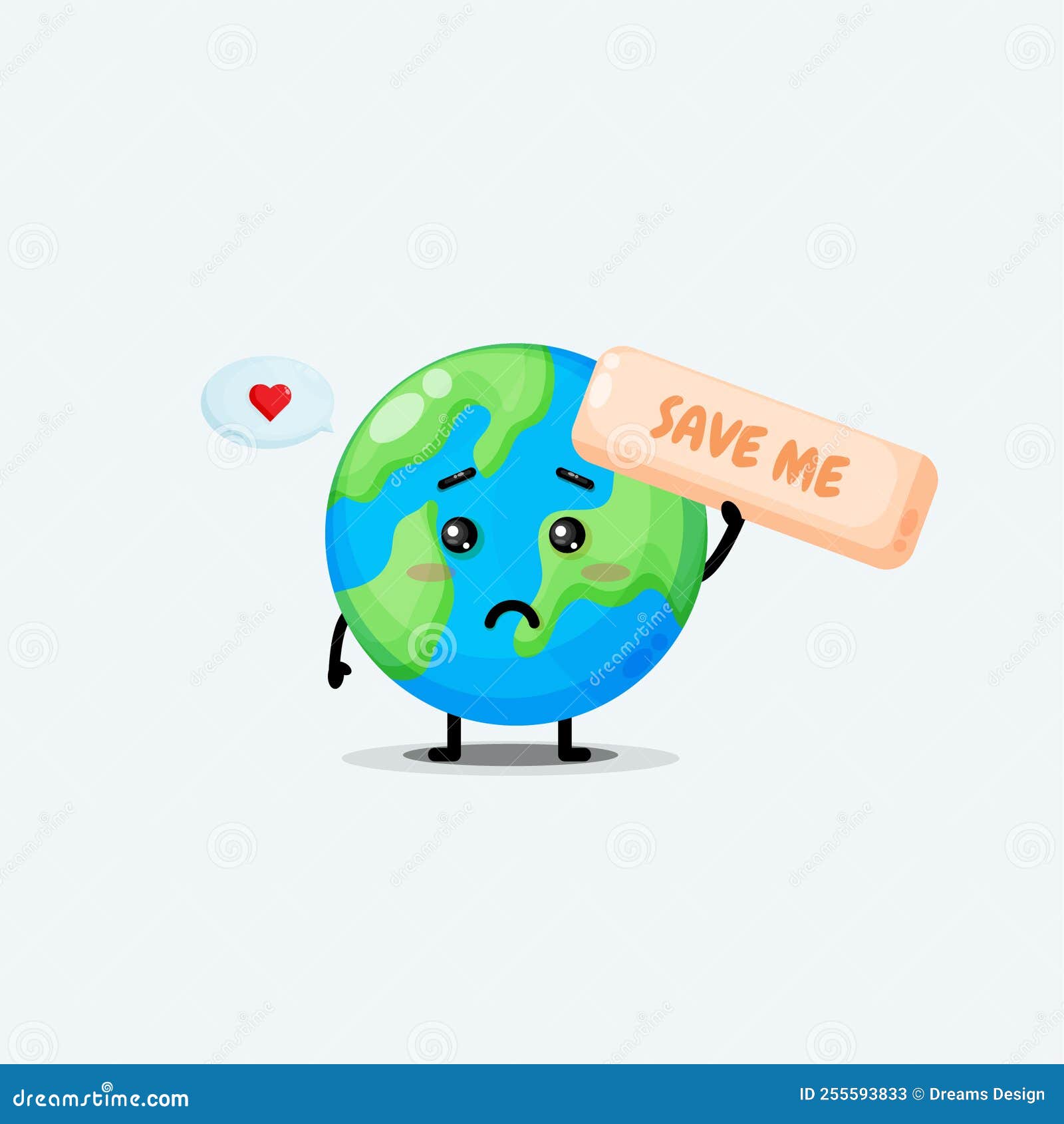 Cute Earth Character Asking To Be Saved Stock Vector - Illustration of ...