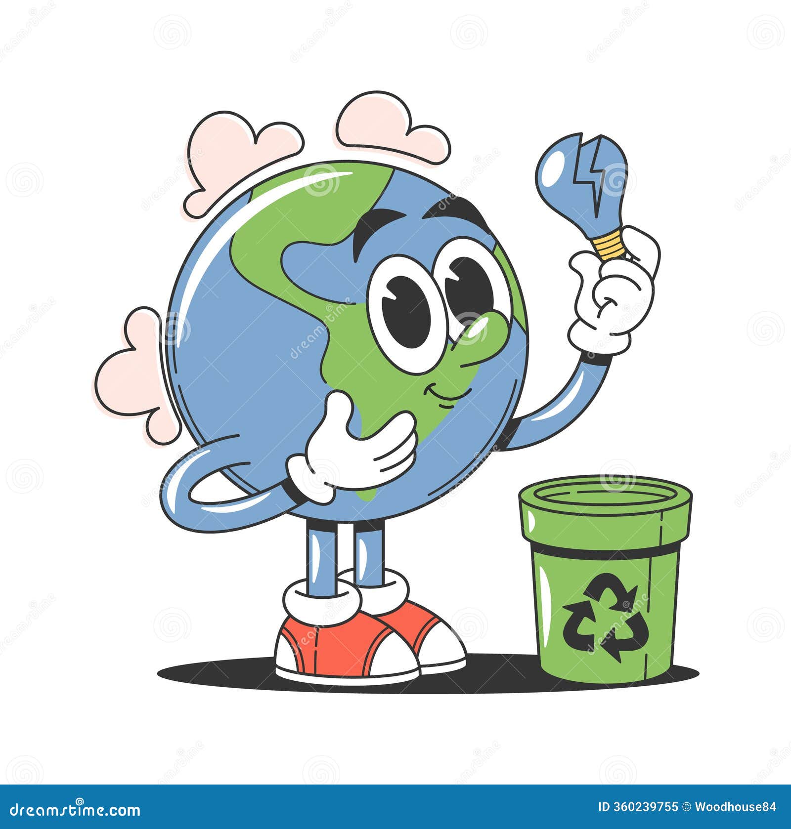 Cute Earth Planet Cartoon Characters Kawaii Emoji Sticker For World ...