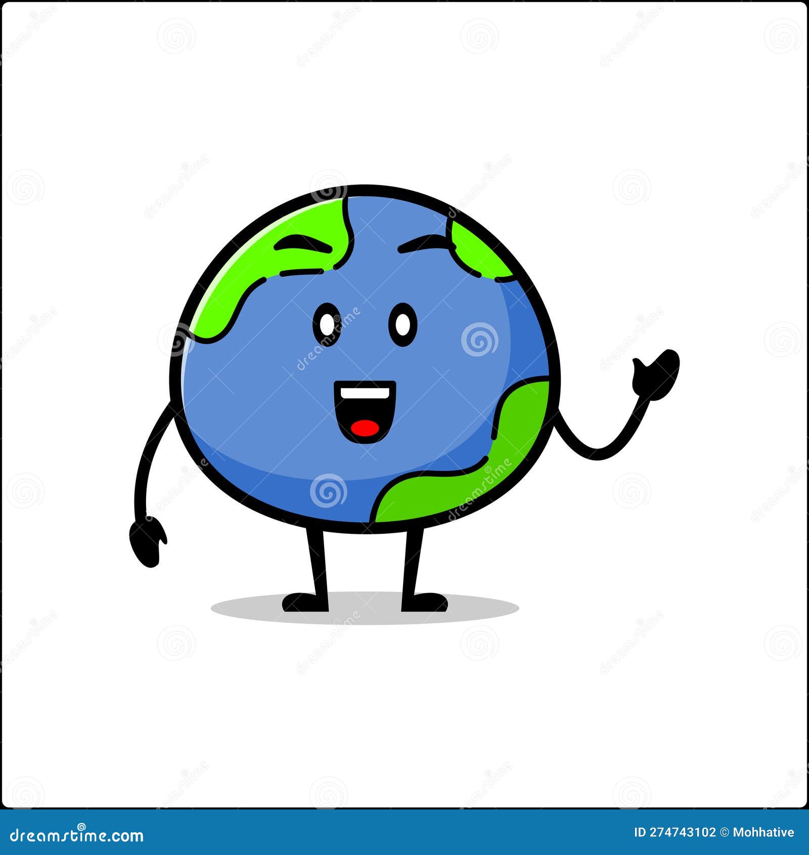 Cute Earth Mascot Vector Illustration. Globe Earth Smiling Funny Mascot ...