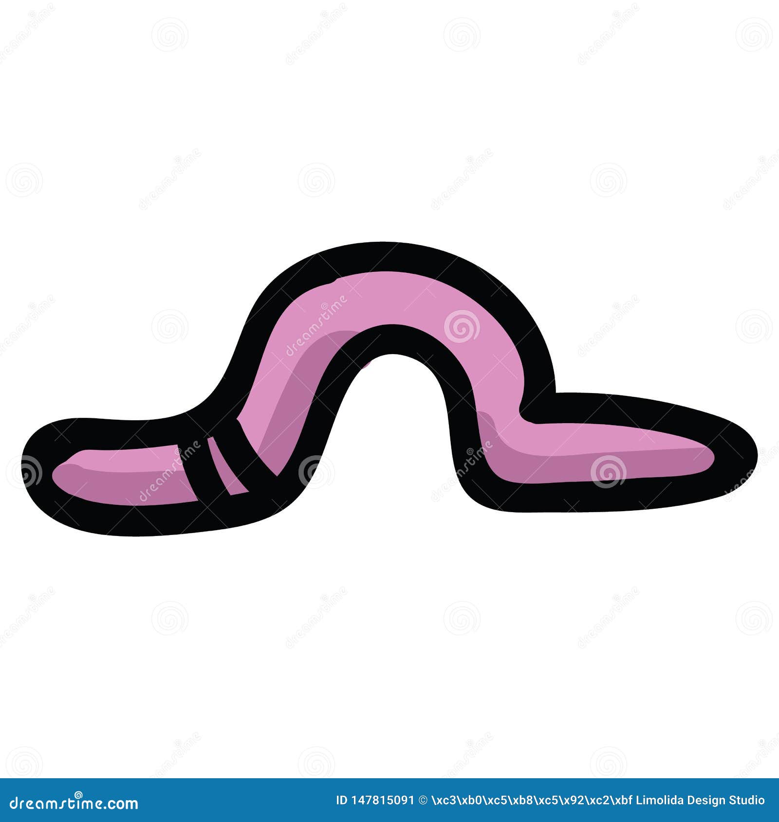 Earth Worm Set, Earthworms, Pink Segmented Soil Worms, Annelida Vector ...