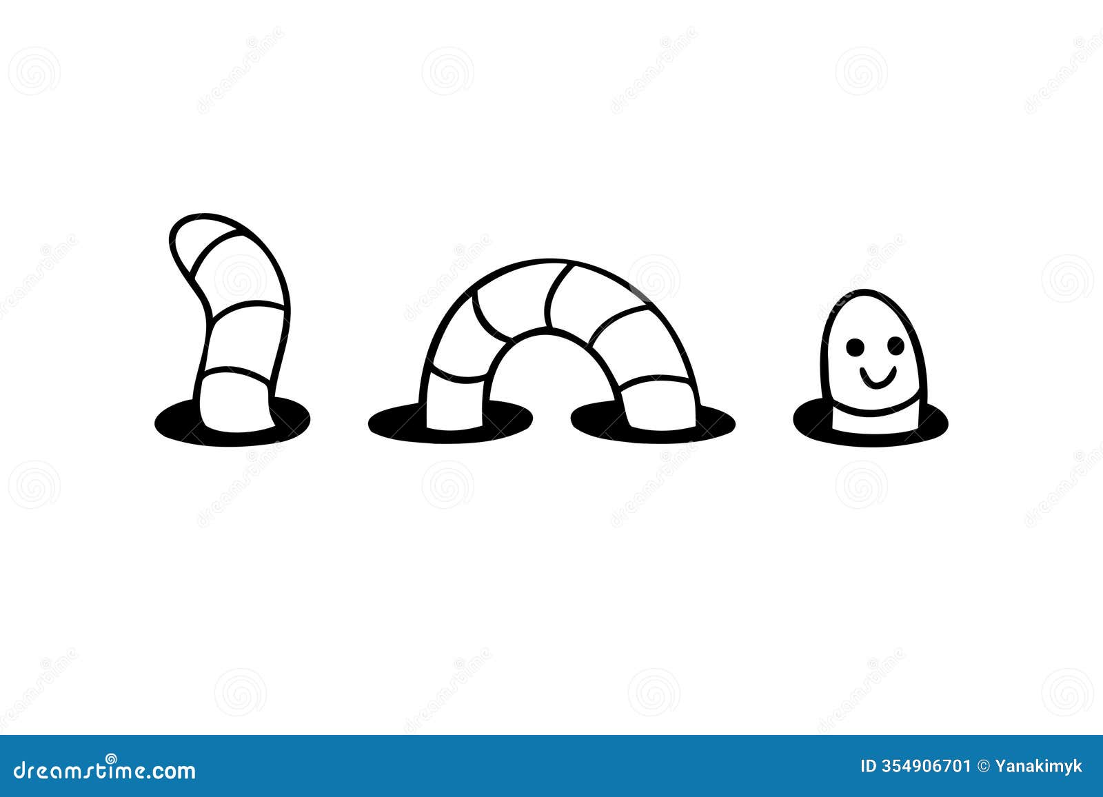 Cute Earthworm Hand Drawn Doodle Character. Drawing Earthworm Icon ...