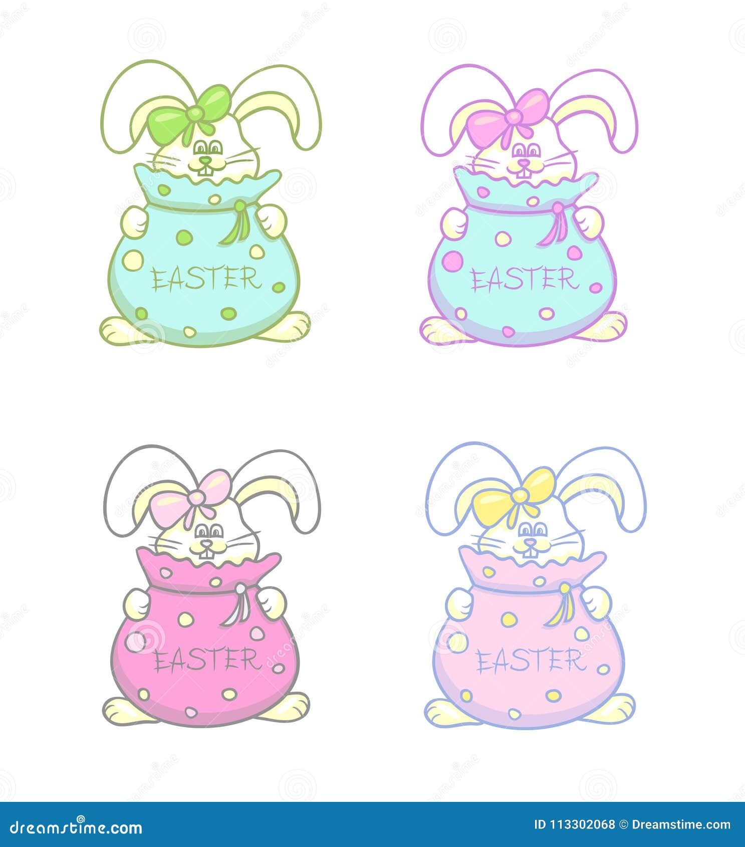 Cute Easter attributes stock illustration. Illustration of holiday ...