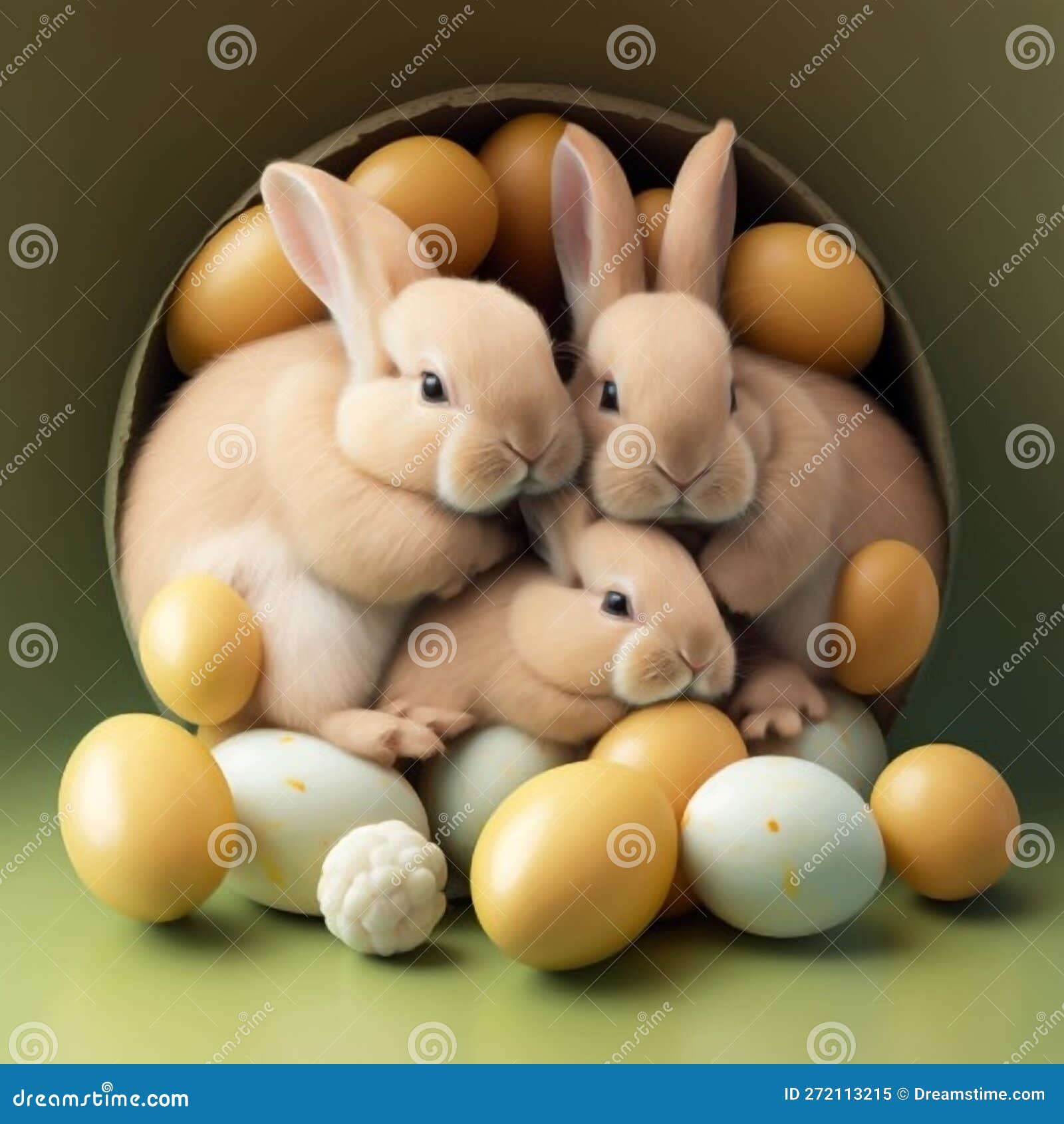 Cute Easter Bunnies and Eggs Stock Illustration - Illustration of ...
