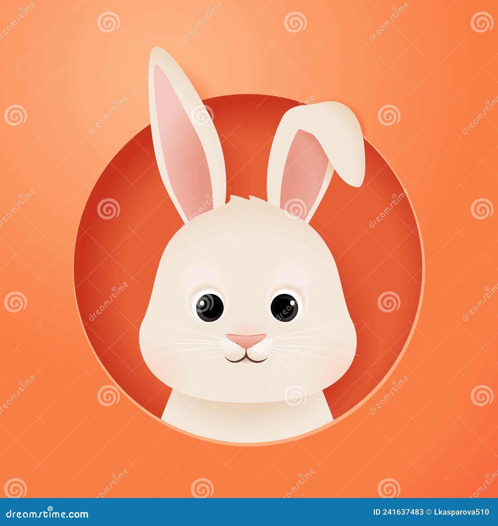Cute easter rabbit in hole stock vector. Illustration of banner - 241637483