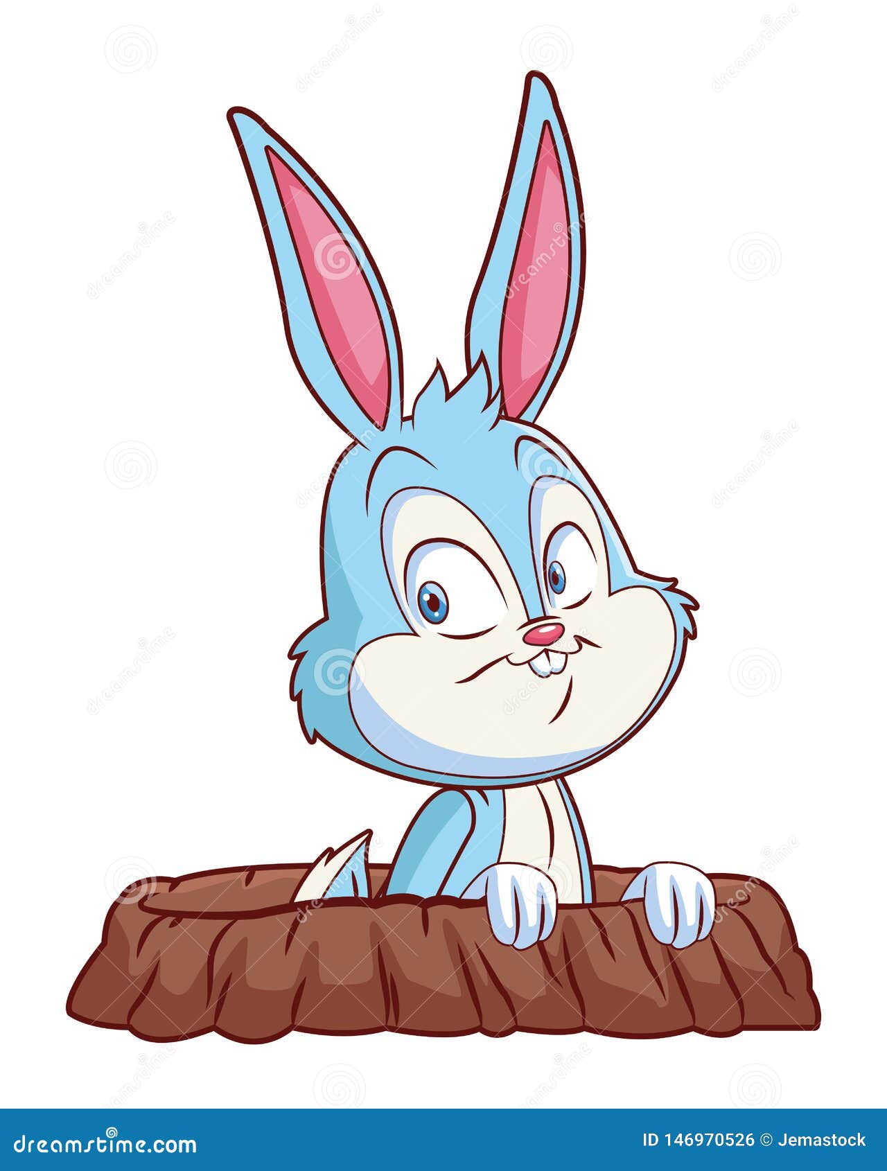 Cute Easter Bunny Celebration Rabbit Hole Isolated Stock Vector ...