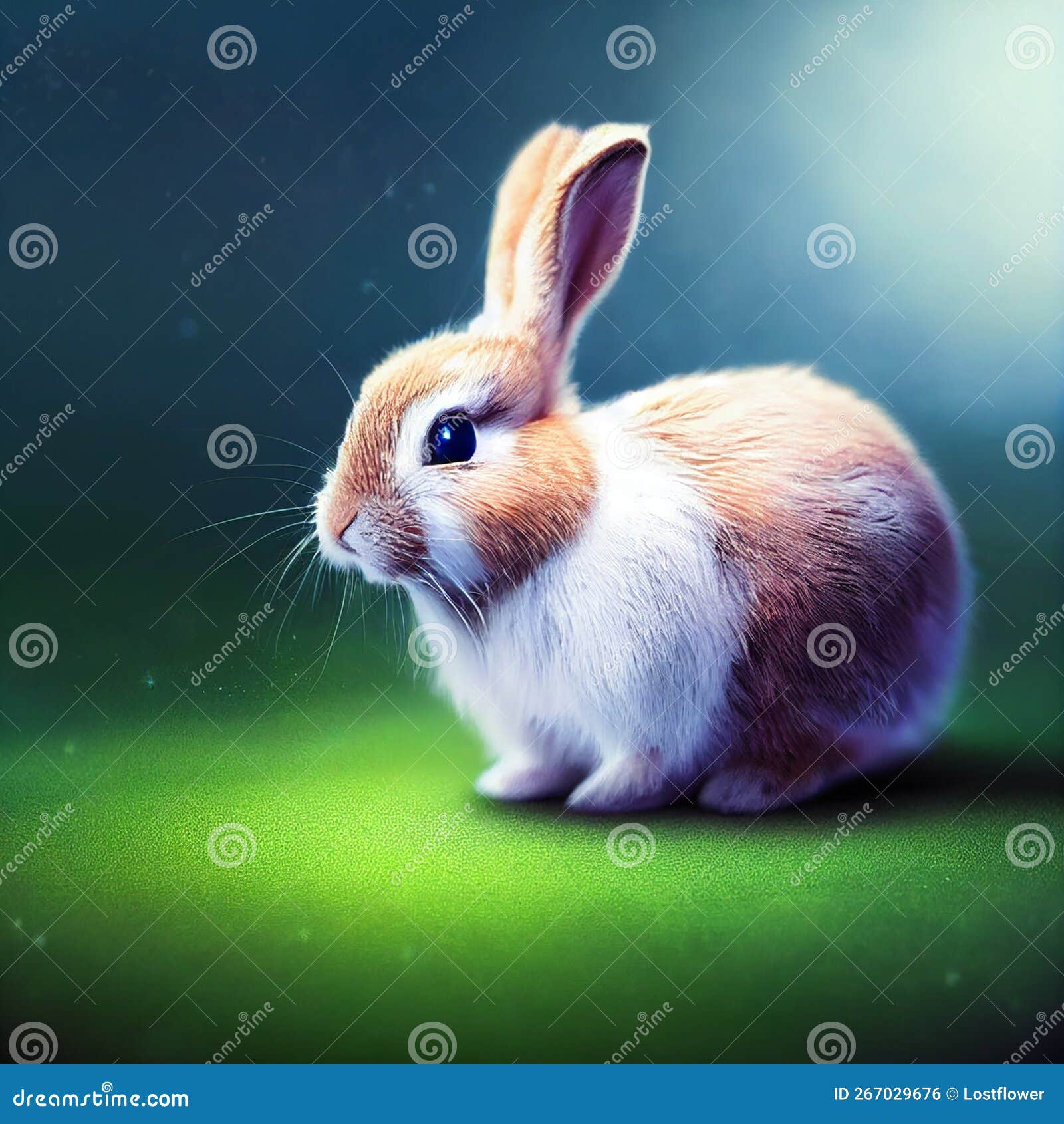 Cute Easter Bunny for Children Poster Illustration. Easter Rabbit ...