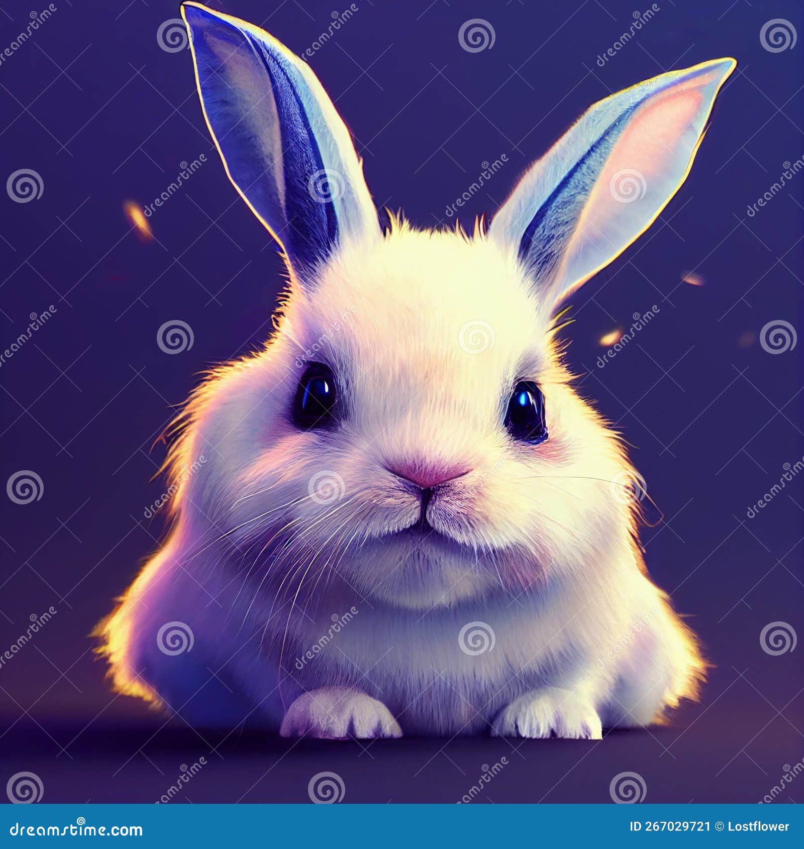 Cute Easter Bunny for Children Poster Illustration. Easter Rabbit ...