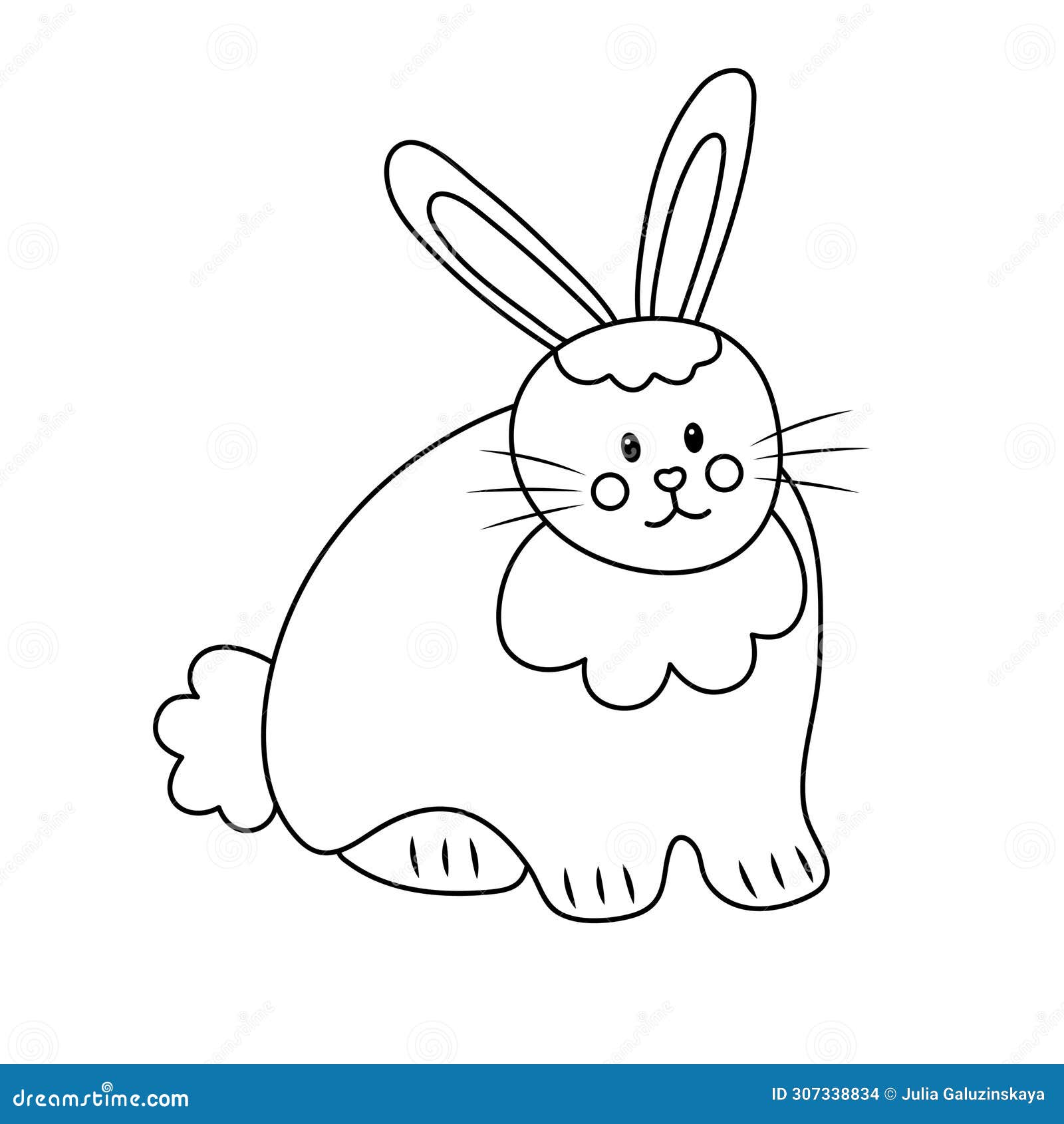 Cute Easter Bunny. Doodle Rabbit Stock Vector - Illustration of spring ...