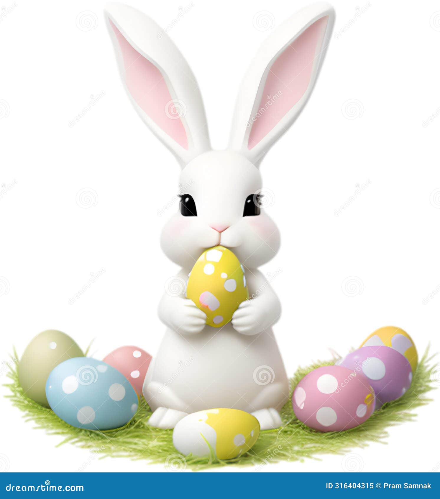 A Cute Easter Bunny with Egg Clipart. Stock Image - Illustration of ...